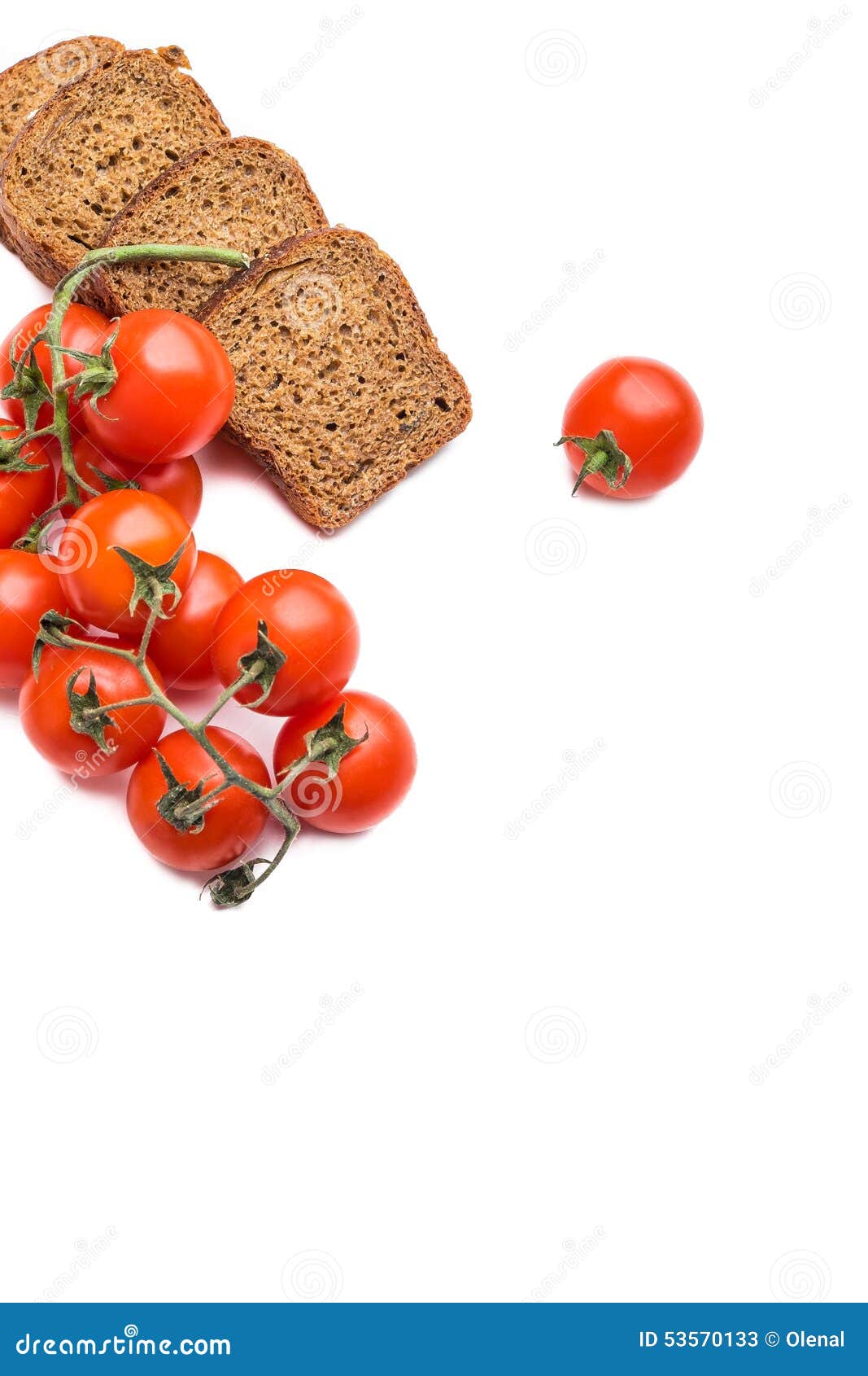 Frish Bread with Cerry Tomatoes Stock Image - Image of baked, food ...