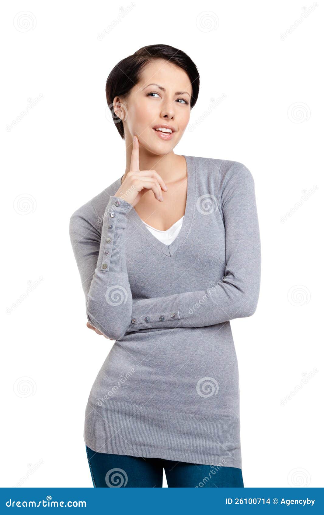 Frisky pensive gaze stock photo. Image of happy, happiness - 26100714