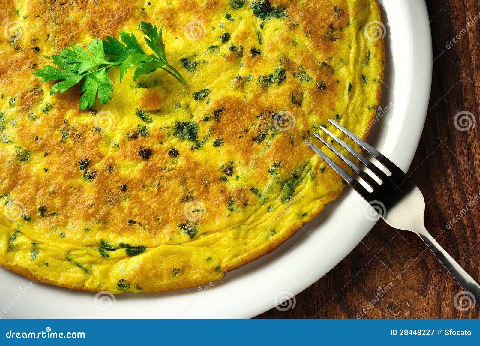 Frittata - Italian Omelette with Parsley and Parmesan Stock Image ...