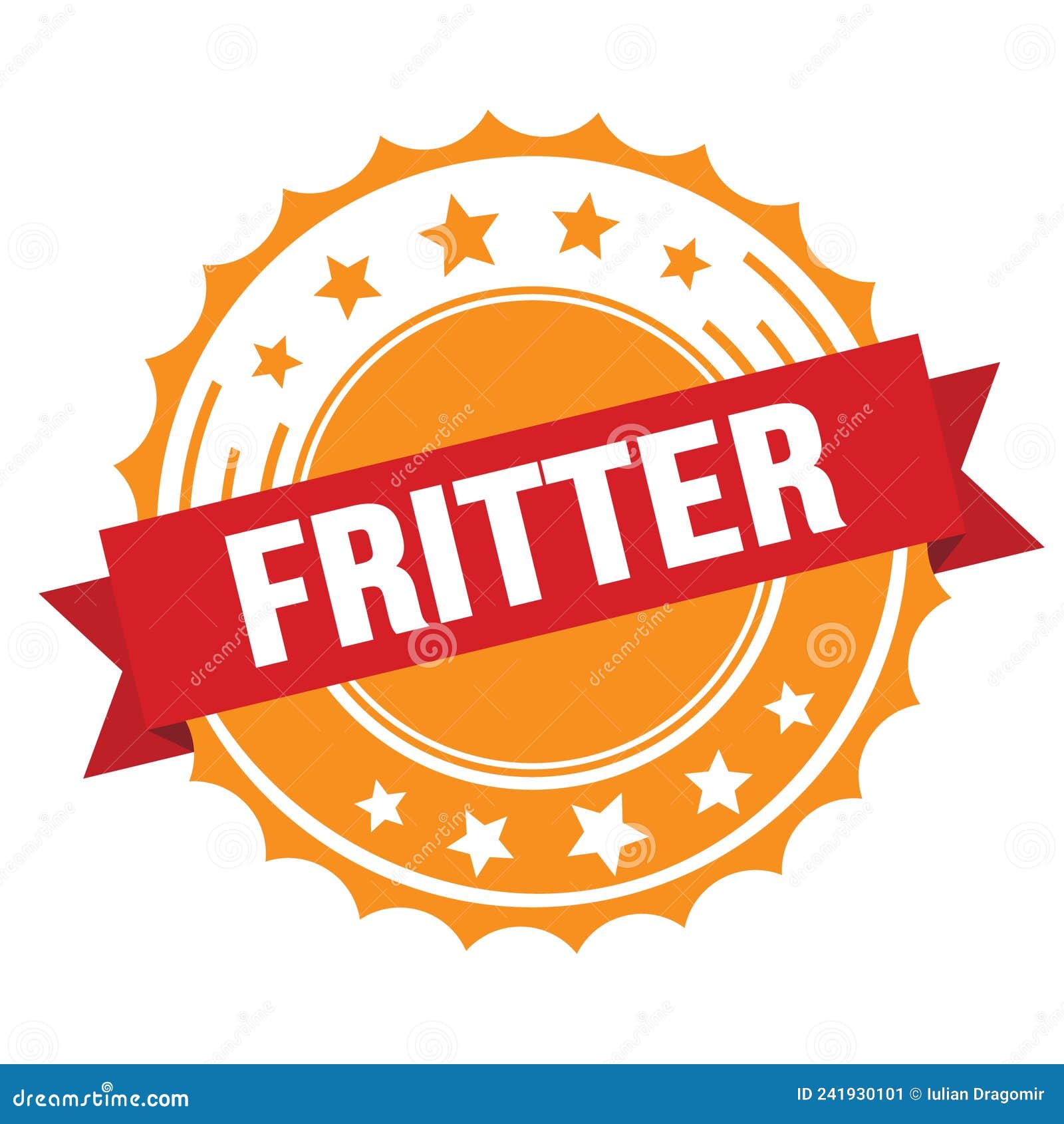 FRITTER Text on Red Orange Ribbon Stamp Stock Illustration ...