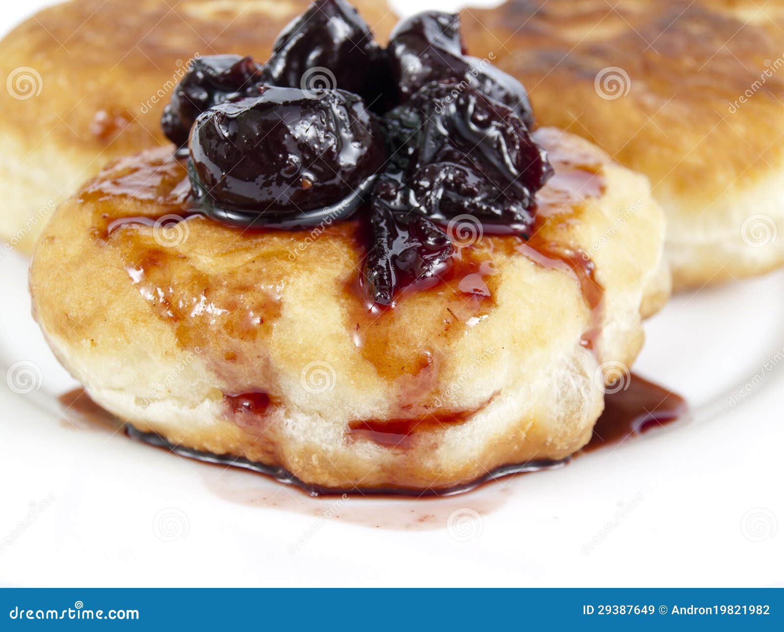 Fritters and jam stock image. Image of recipe, three - 29387649