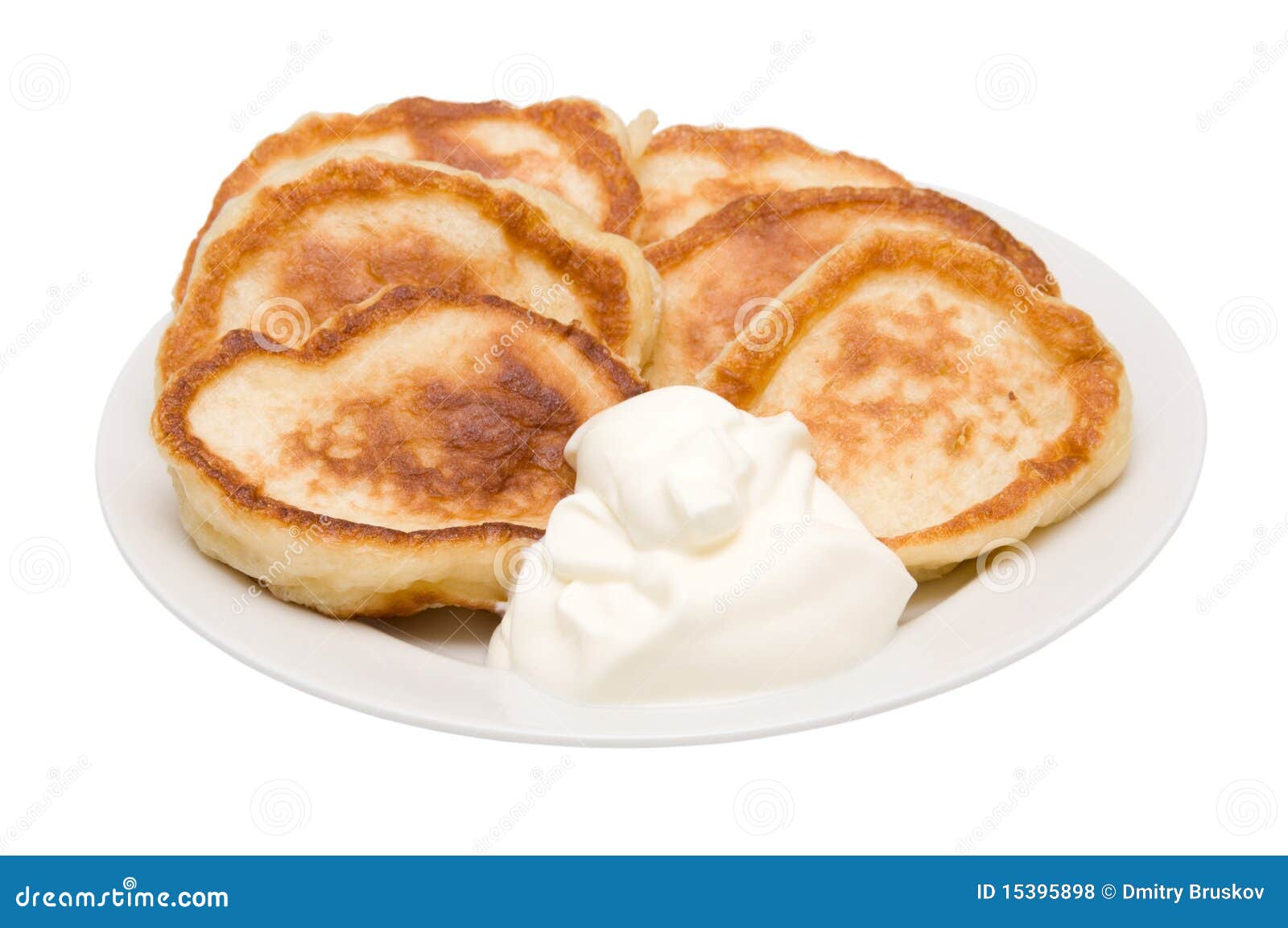 Fritters with sour cream stock photo. Image of snack - 15395898