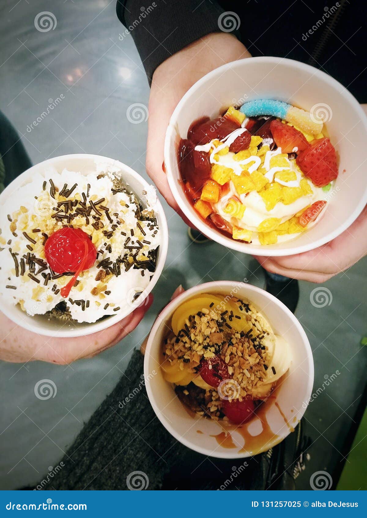 Fro yo ice cream stock image. Image of friends, enjoying - 131257025