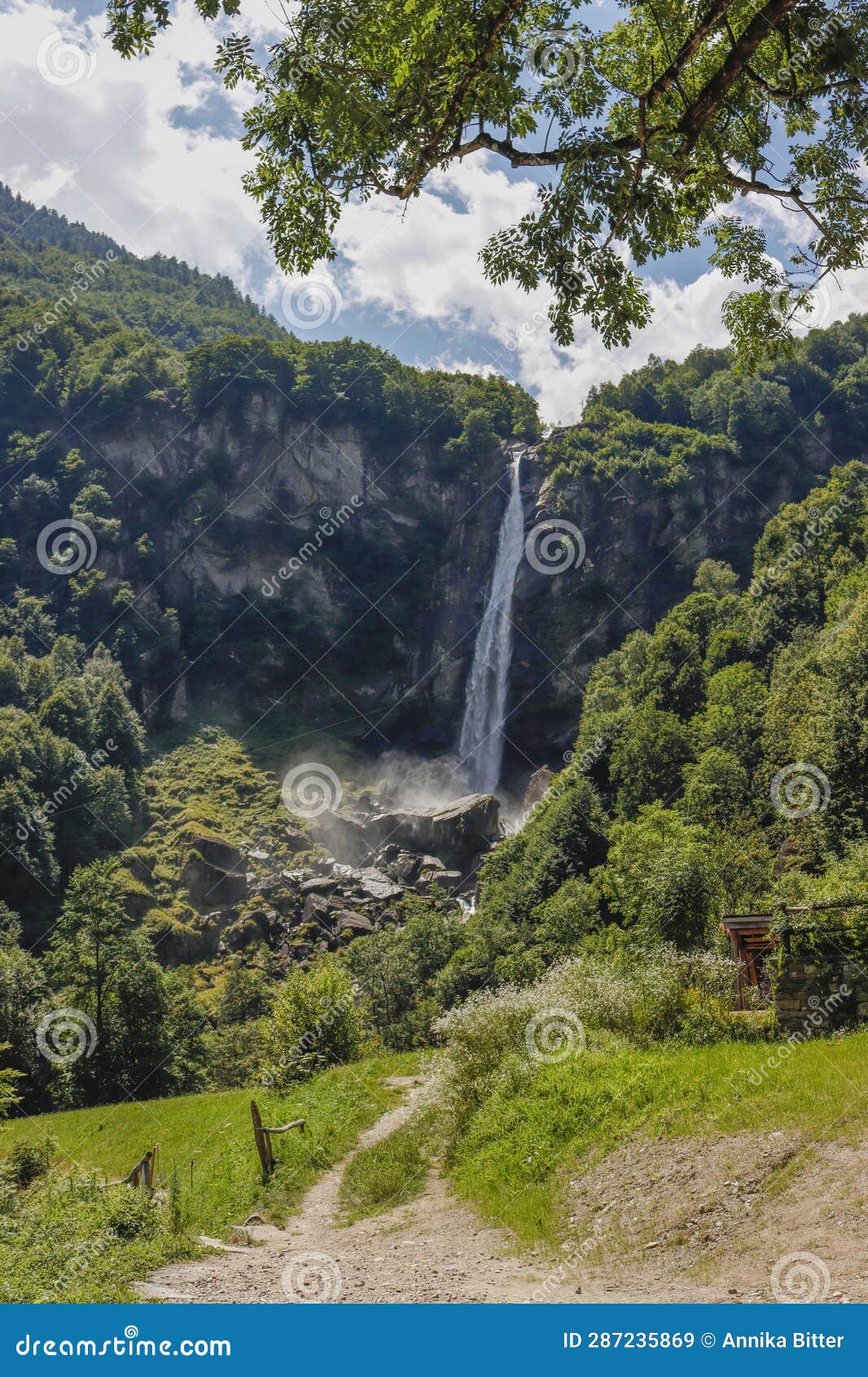 The Froda Waterfall in Sonogno in Switzerland Stock Image - Image of ...