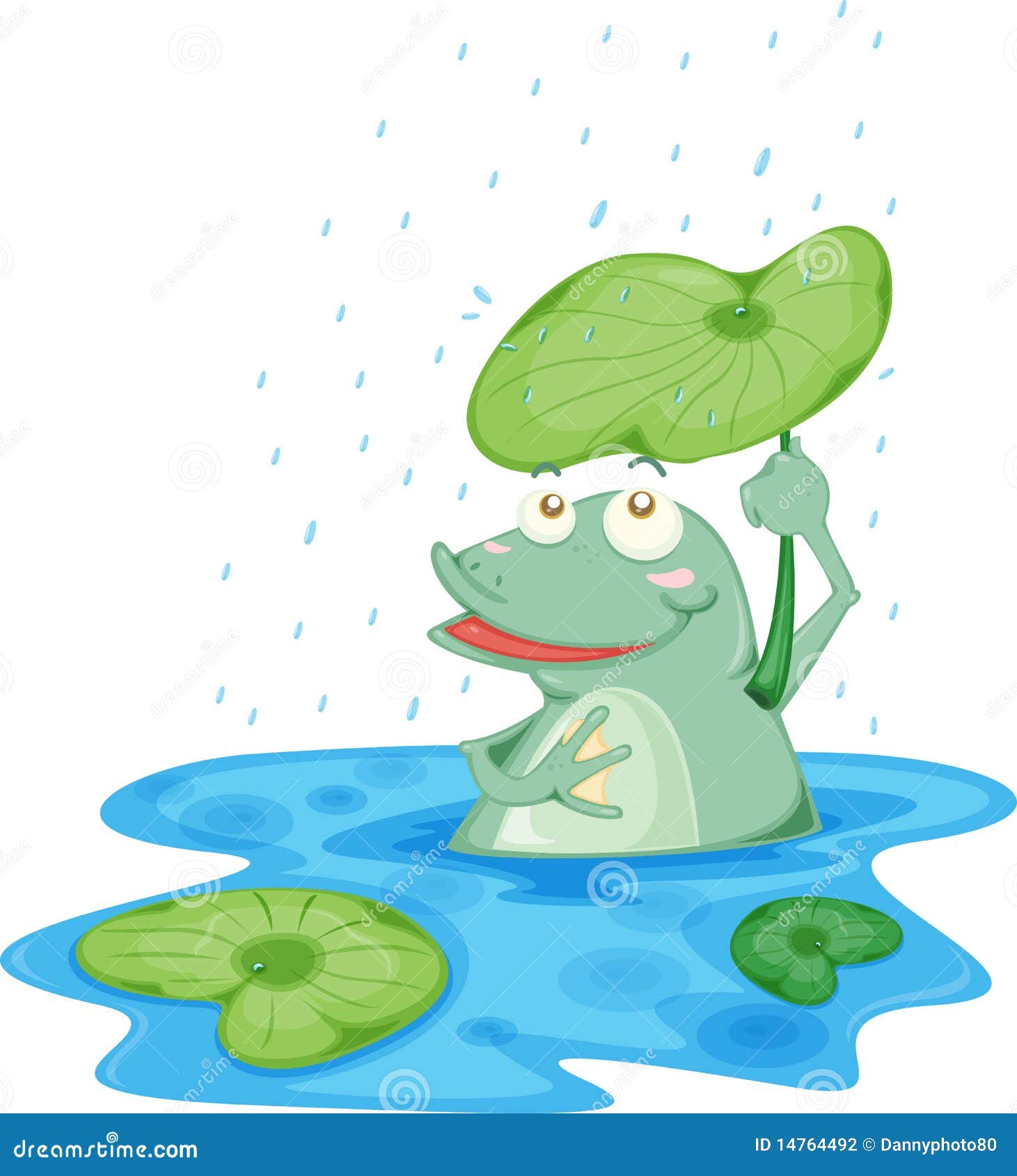 A Frog stock vector. Illustration of raining, illustration - 14764492