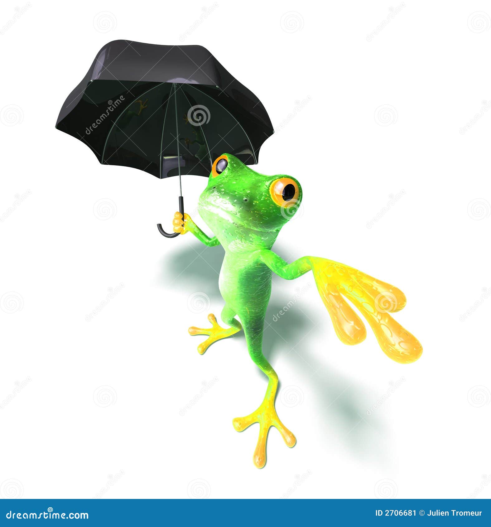 Frog afraid of rain stock illustration. Illustration of amphibian - 2706681