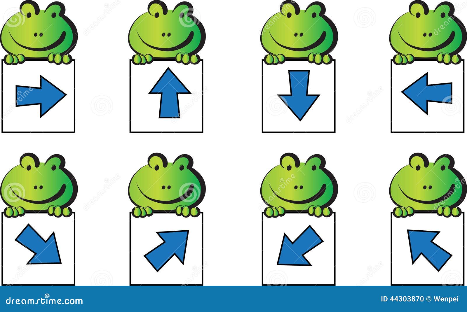 Frog and arrow stock illustration. Illustration of right - 44303870