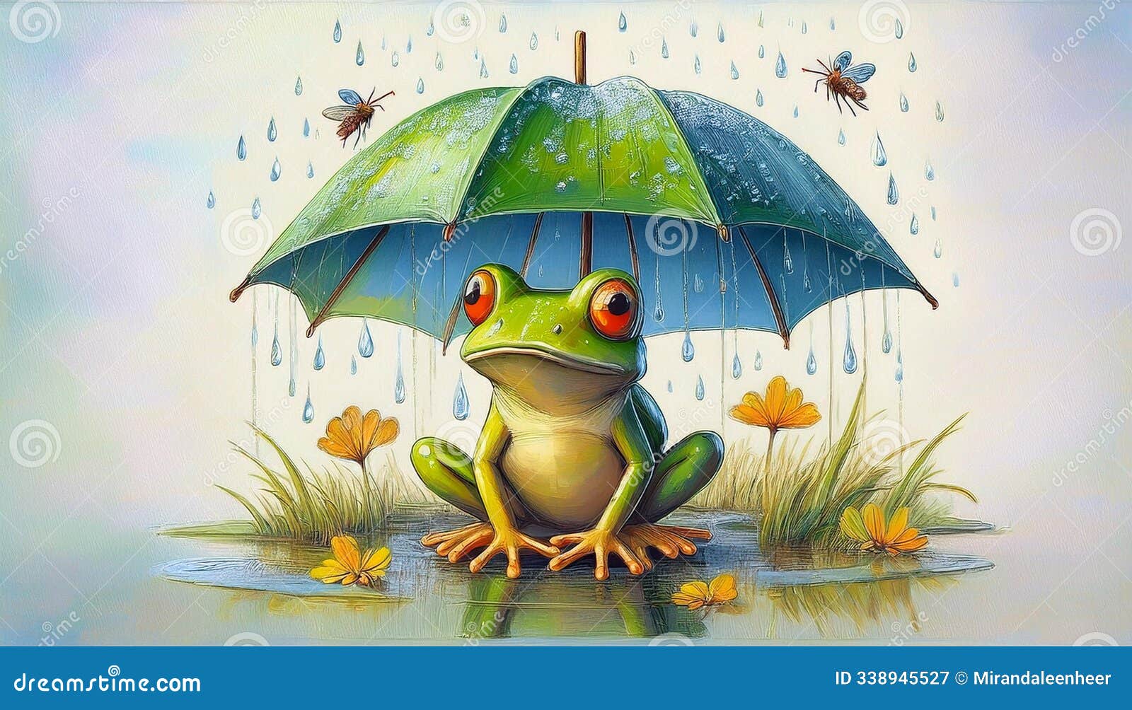 Frog in autumn rain stock image. Image of animals, storm - 338945527