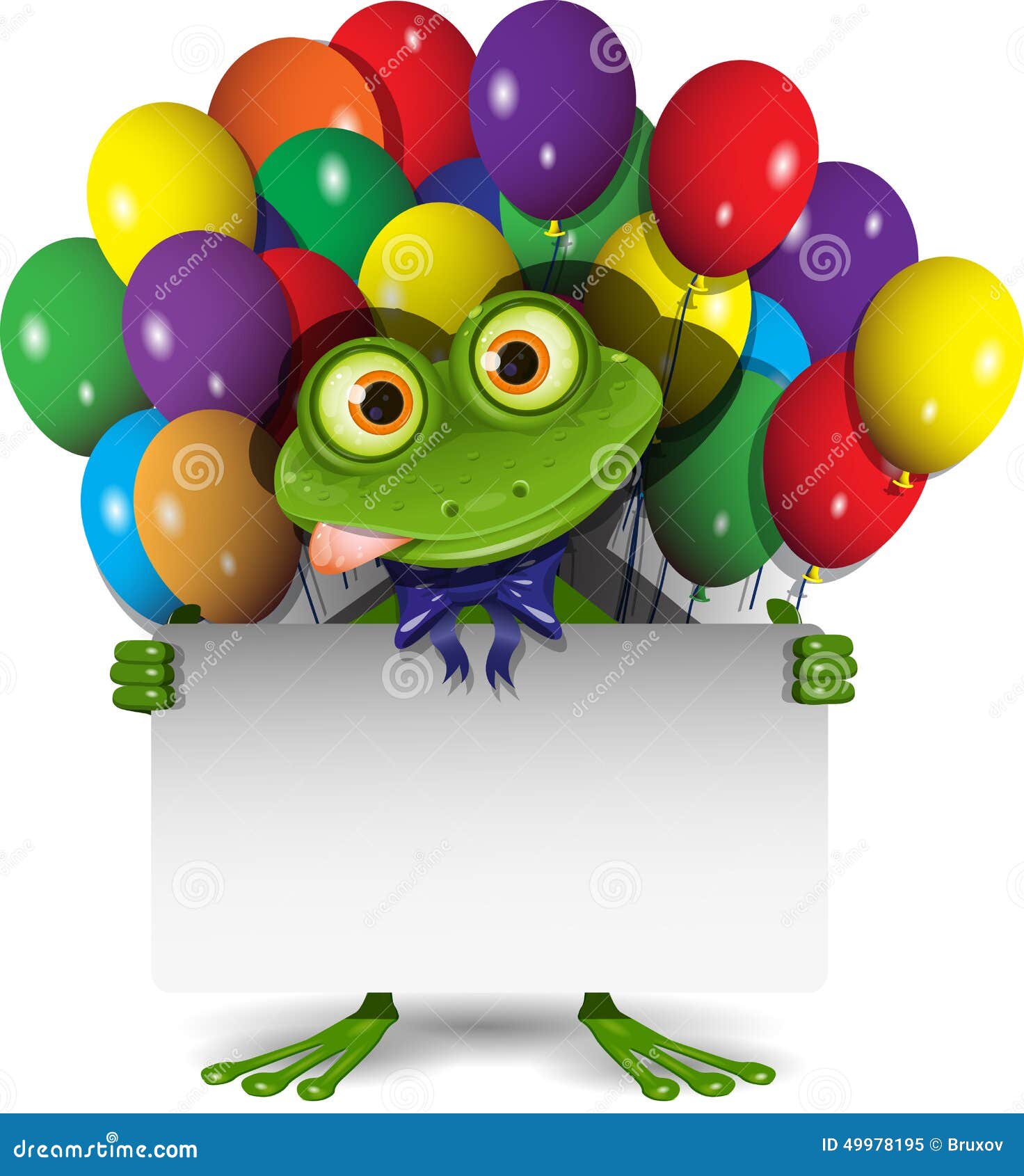 Frog and Balloons stock vector. Illustration of triton - 49978195