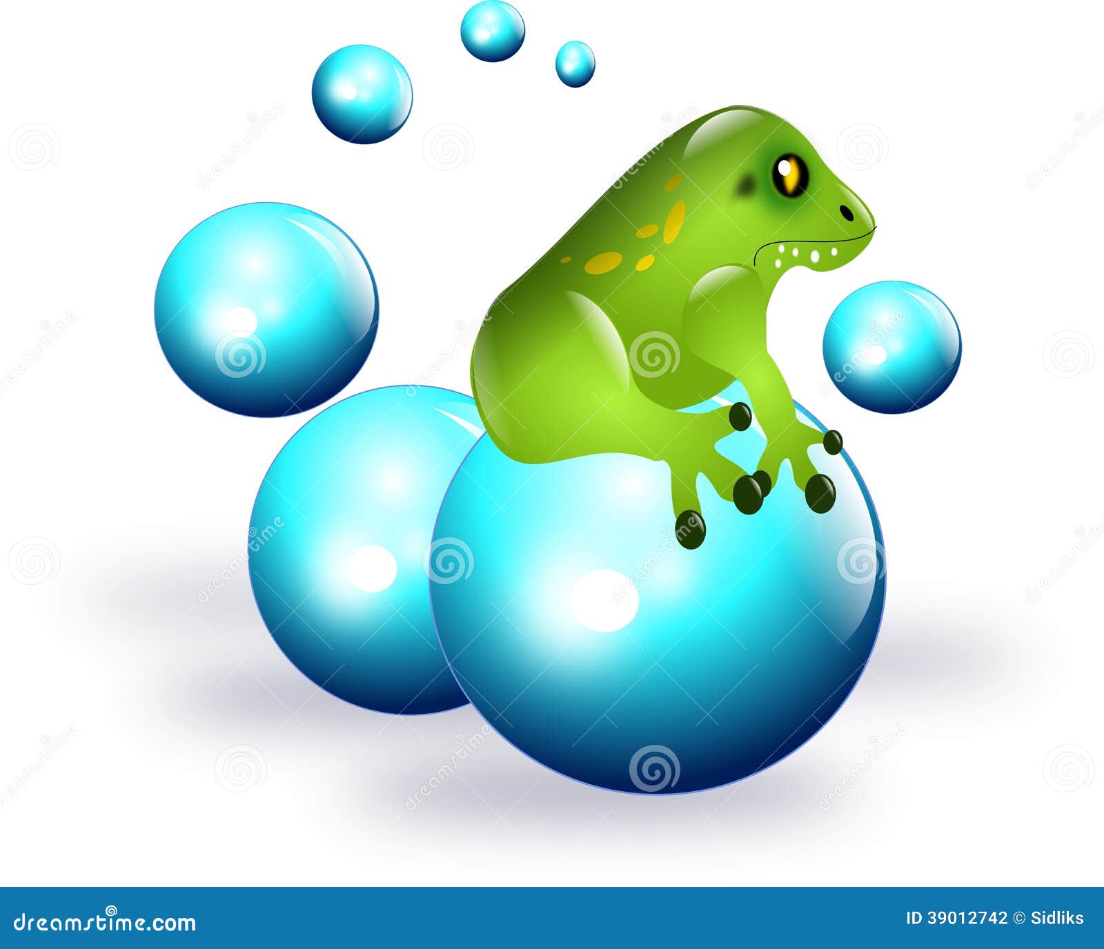 Frog on balls stock illustration. Illustration of glass - 39012742