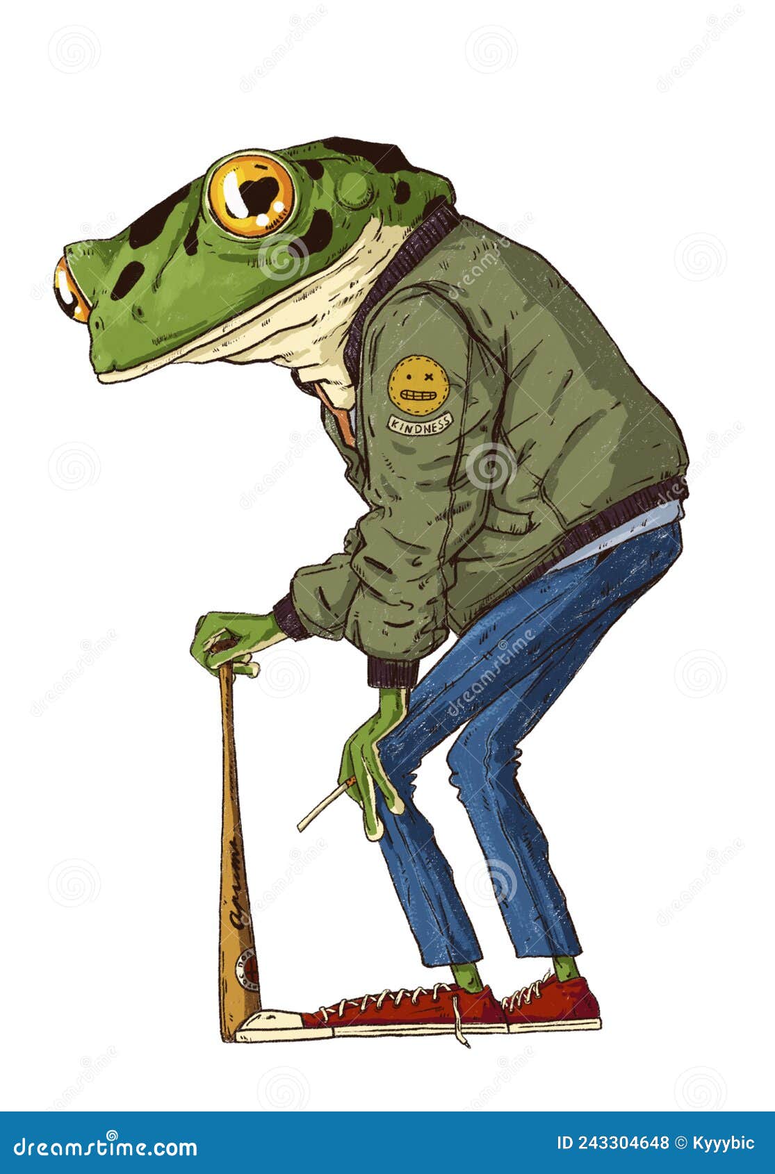 A Frog with a Baseball Bat, Illustration Stock Illustration ...
