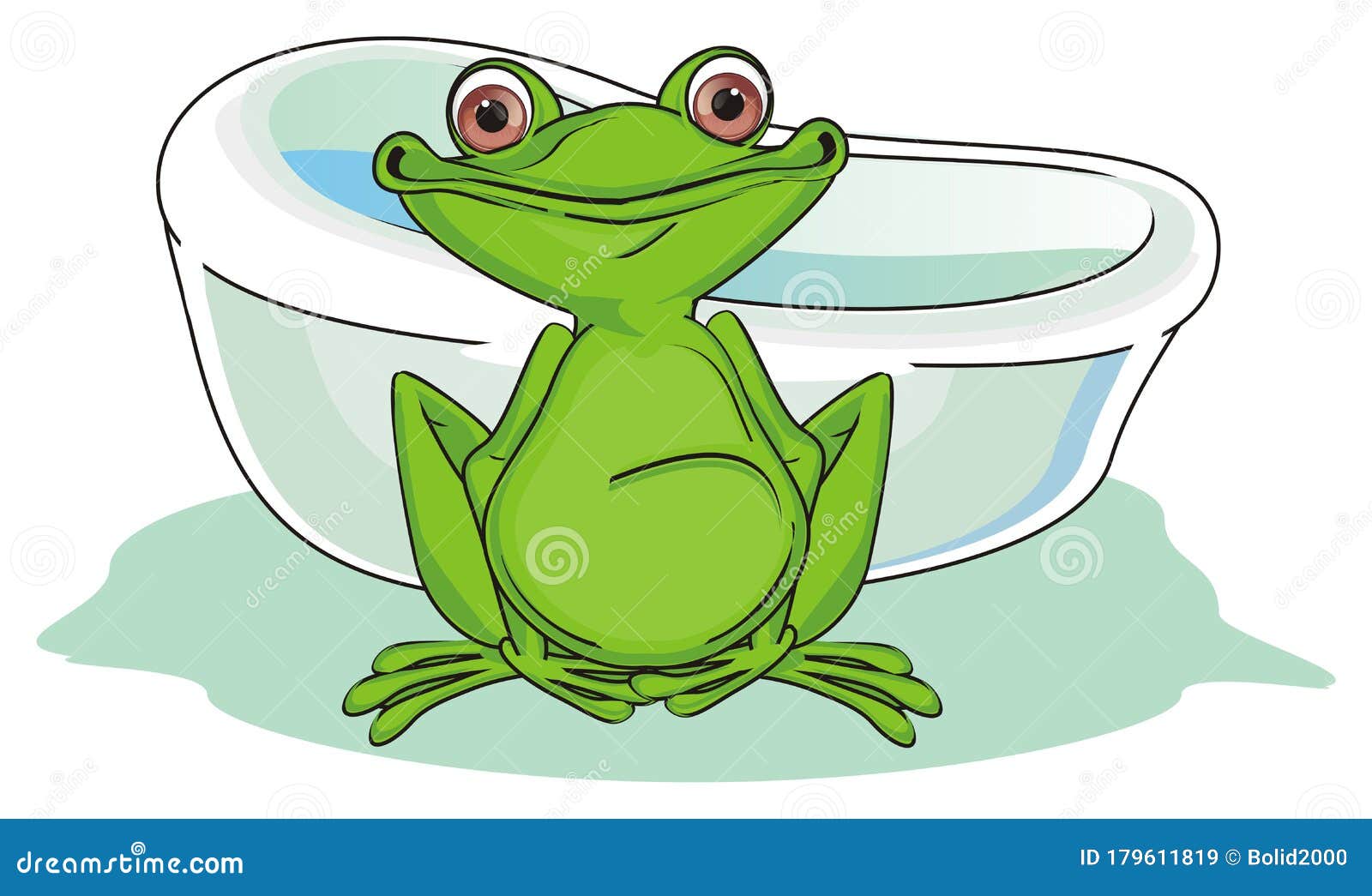 Frog and bath stock illustration. Illustration of looking - 179611819