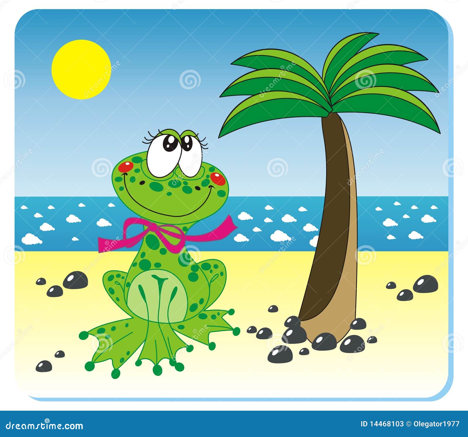 Frog on the beach stock vector. Image of outdoors, sand - 14468103