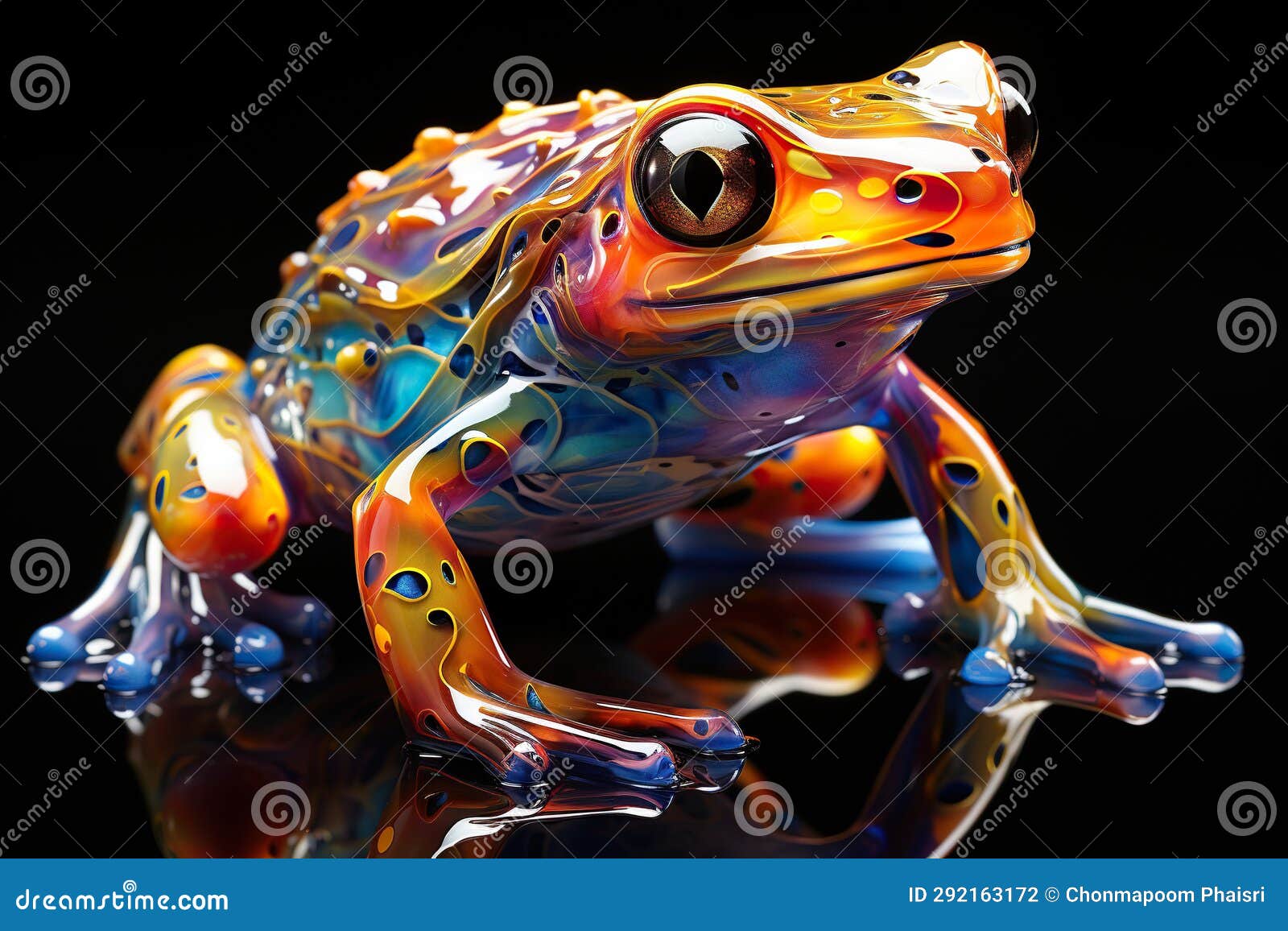 Frog on a Black Background. 3d Rendering, 3d Illustration Stock ...