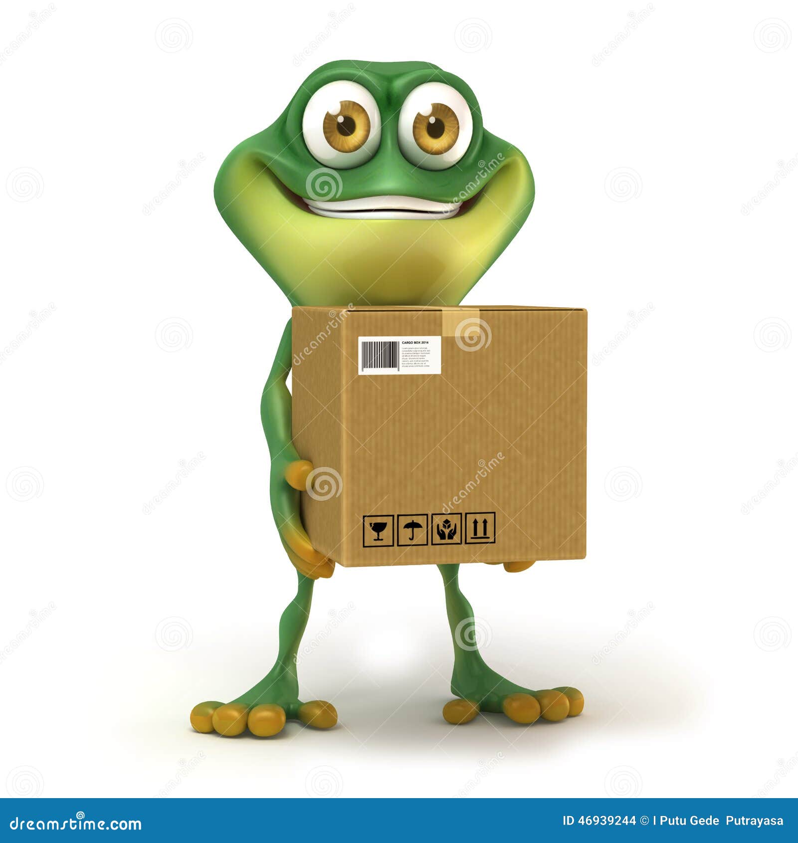 Frog with box stock illustration. Illustration of frog - 46939244