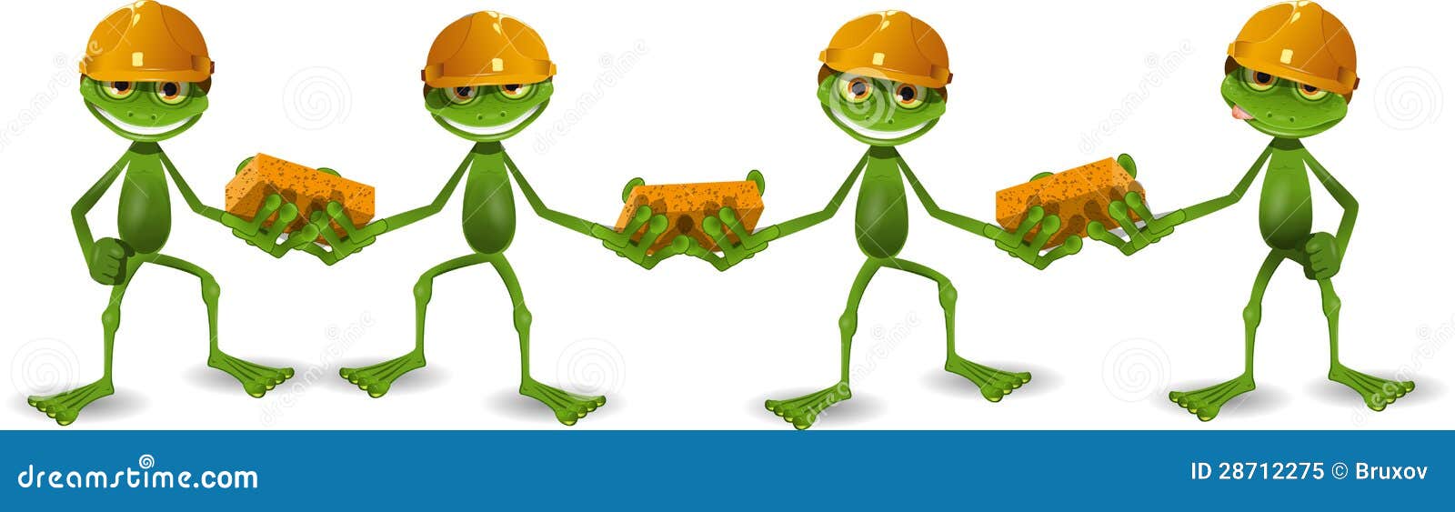 Frog builders stock vector. Illustration of work, fauna - 28712275