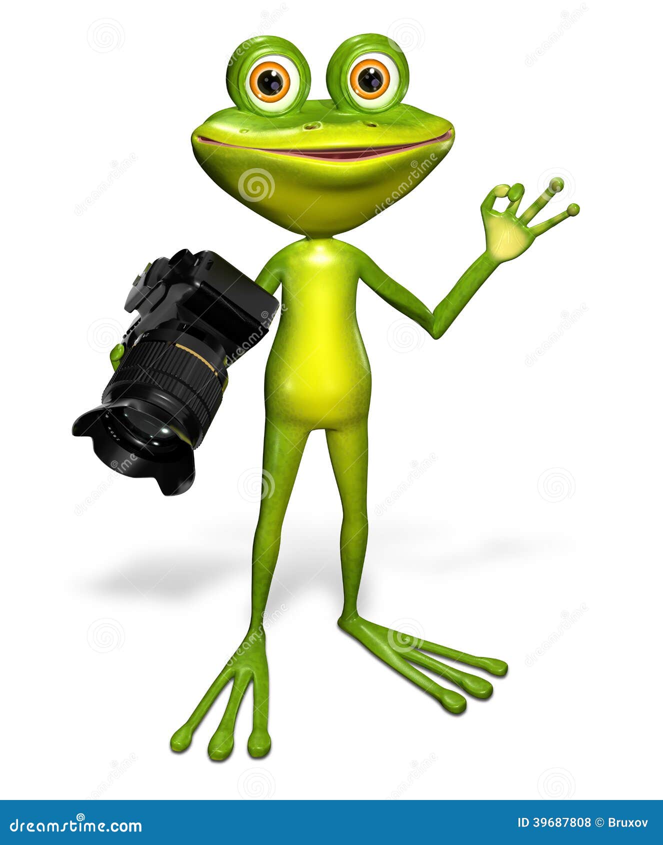 Frog with a camera stock illustration. Illustration of alive - 39687808