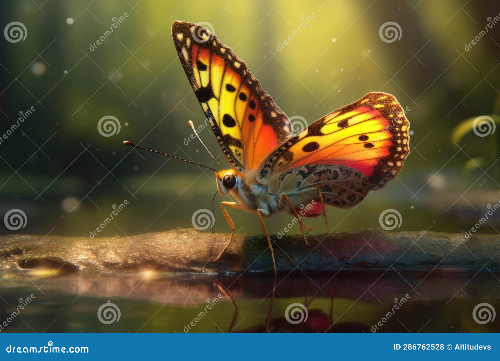 Frog Capturing a Colorful Butterfly instead of a Fly Stock Photo ...