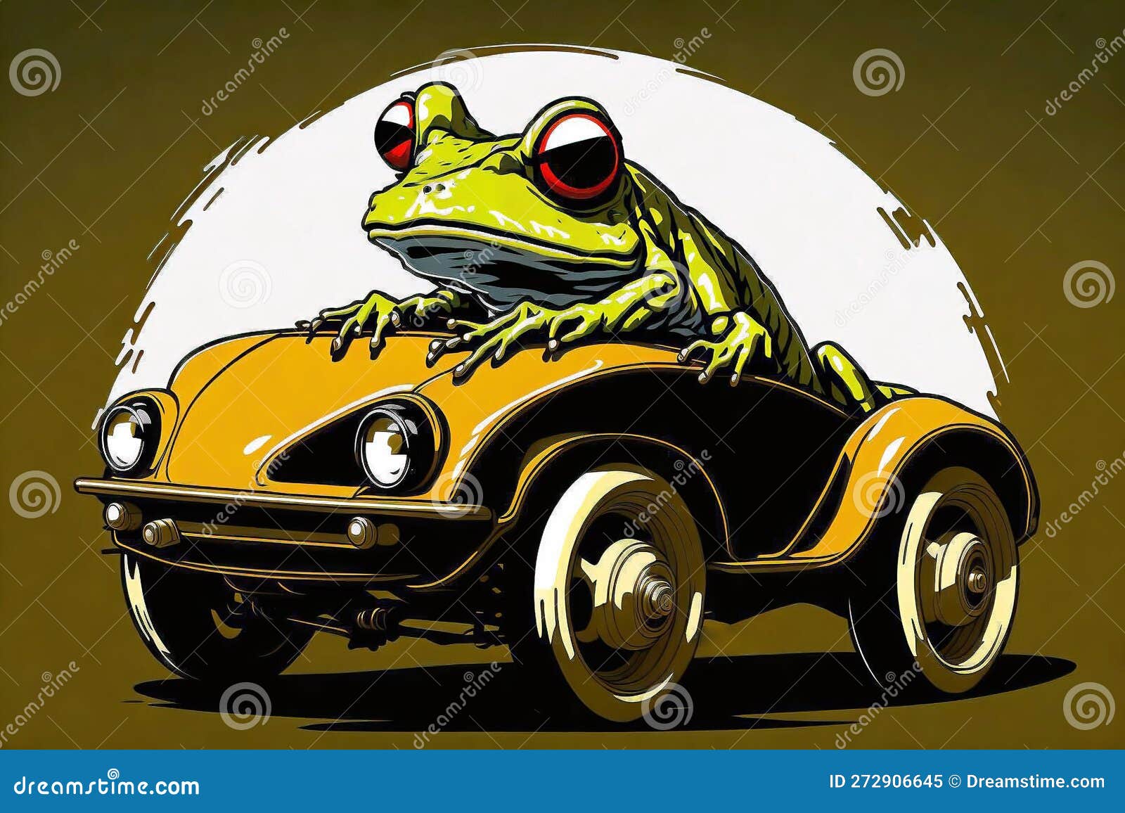 Frog in a Car Created with Generative AI Stock Illustration ...
