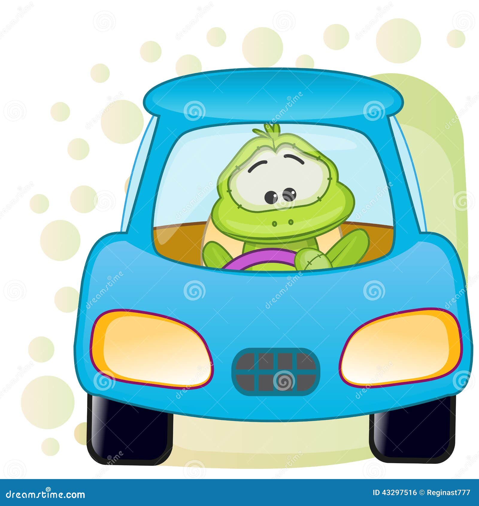 Frog in a car stock vector. Illustration of cute, graphic - 43297516