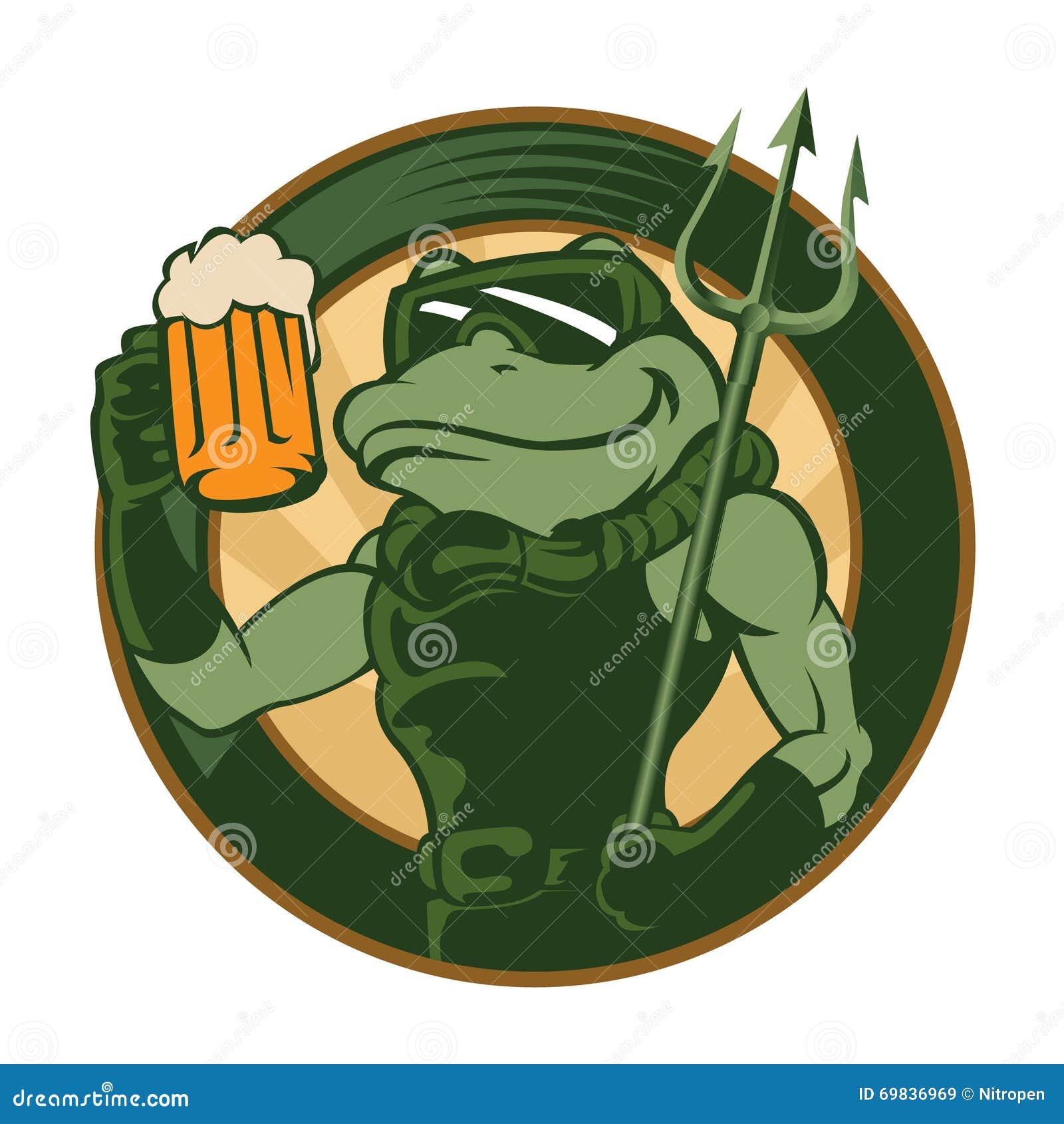 Frog cartoon with beer stock vector. Illustration of character - 69836969