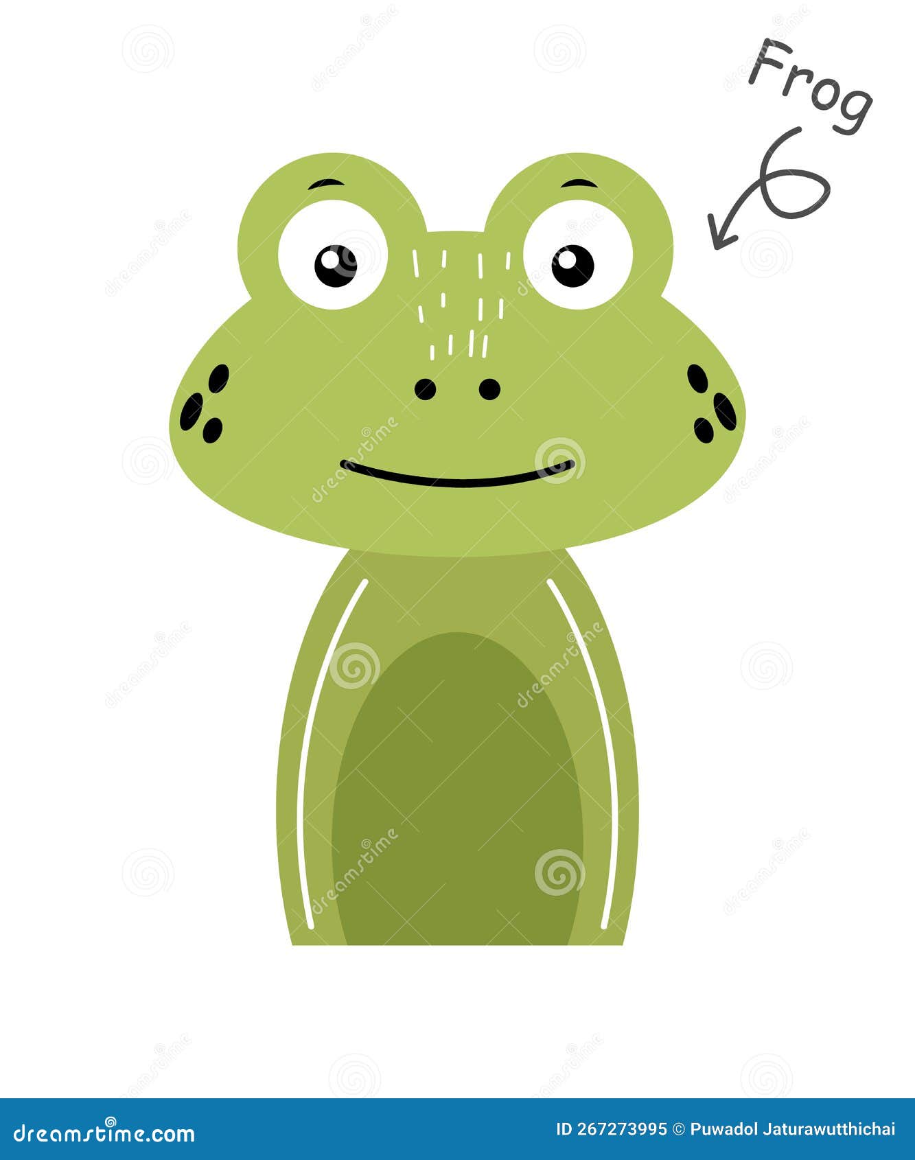 Frog . Cartoon character stock vector. Illustration of animal - 267273995