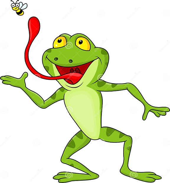Frog cartoon with fly stock vector. Illustration of funny - 29184970