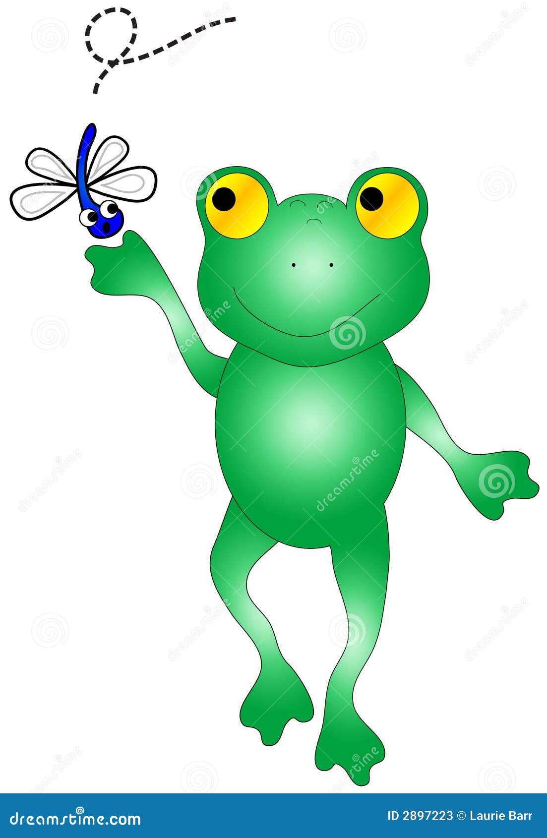 Frog catching bug. stock illustration. Illustration of nature - 2897223
