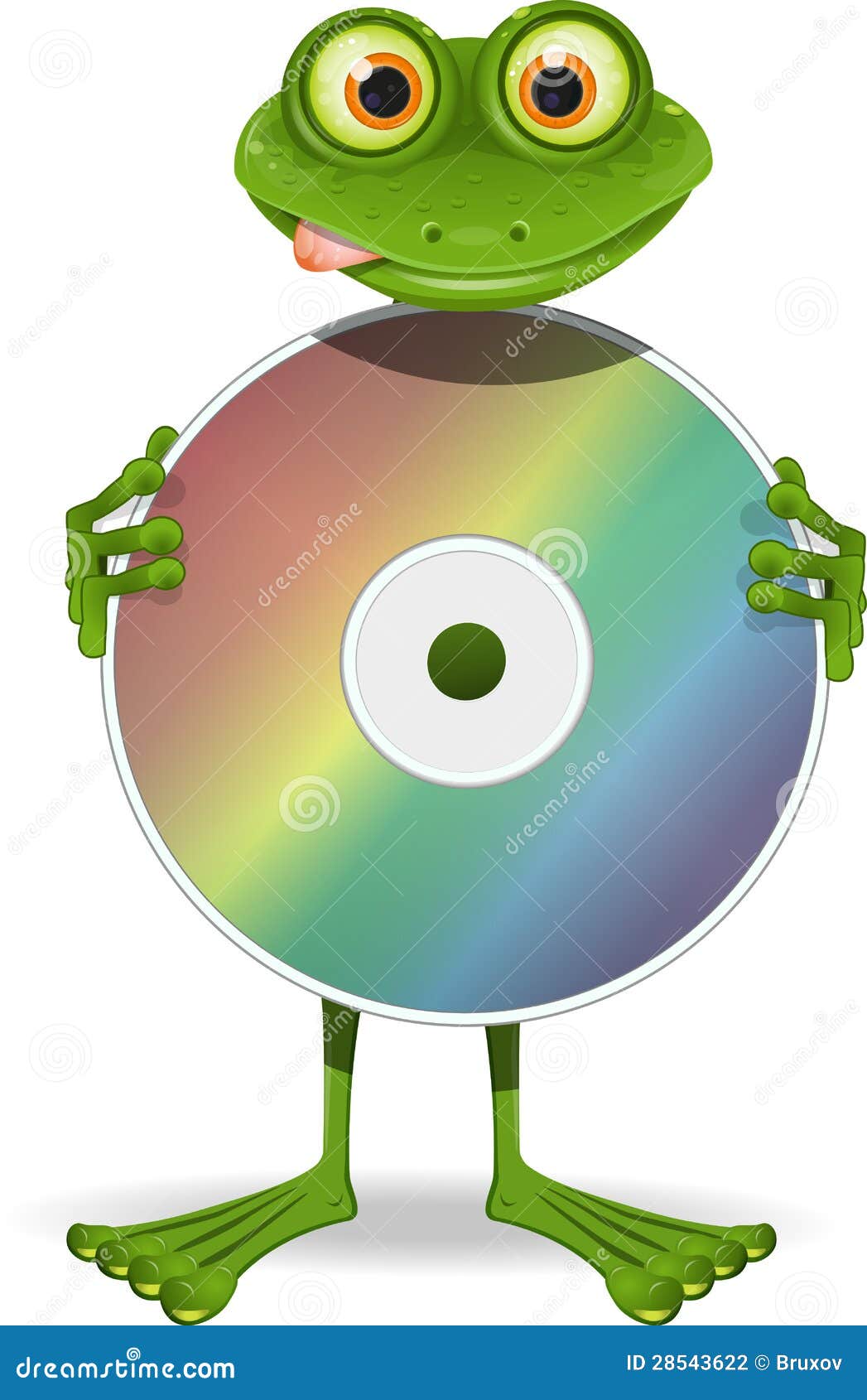 Frog and CD stock vector. Illustration of music, animal - 28543622
