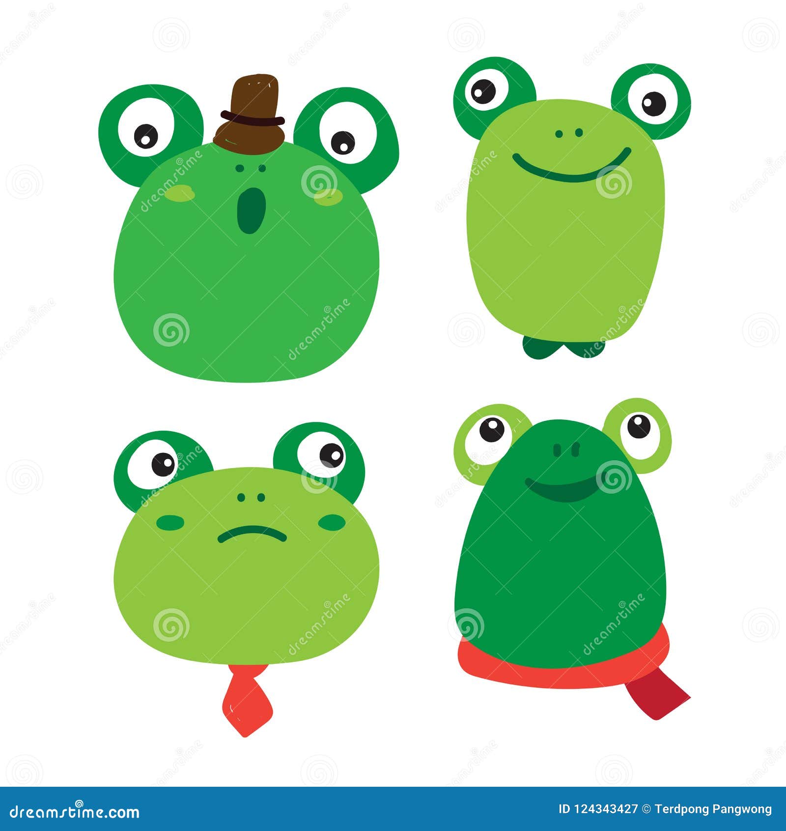 Frog Character Vector Design Stock Illustration - Illustration of color ...