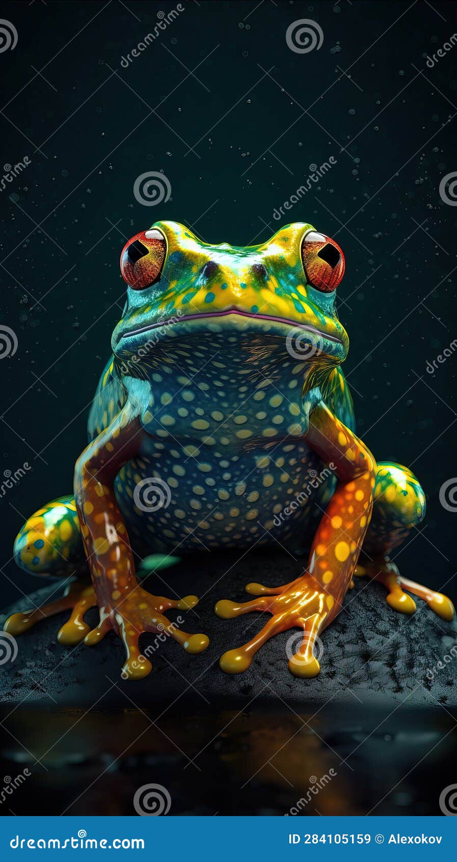 Frog Collage on Dark Background. Stock Illustration - Illustration of ...