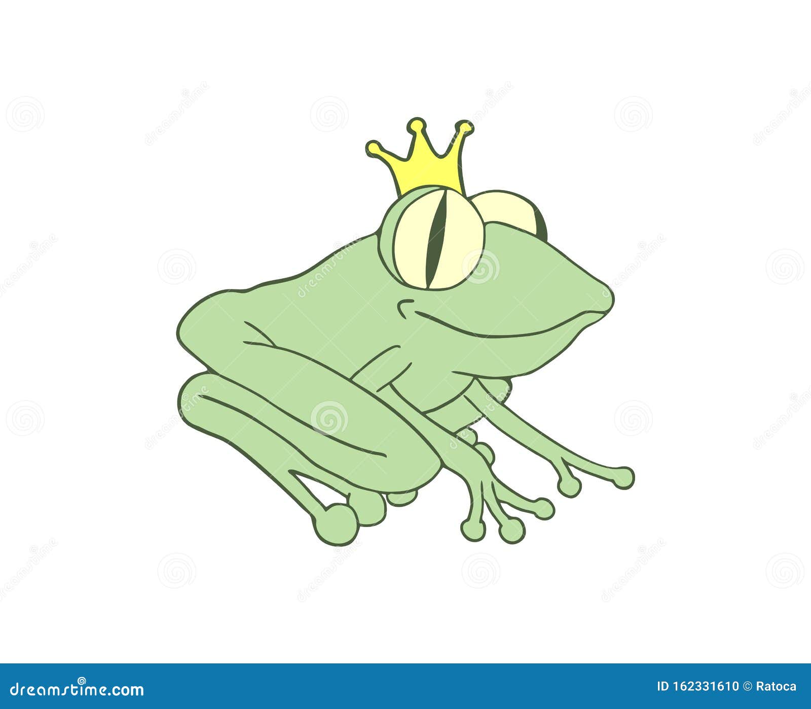 Frog with crown draw stock vector. Illustration of wild - 162331610