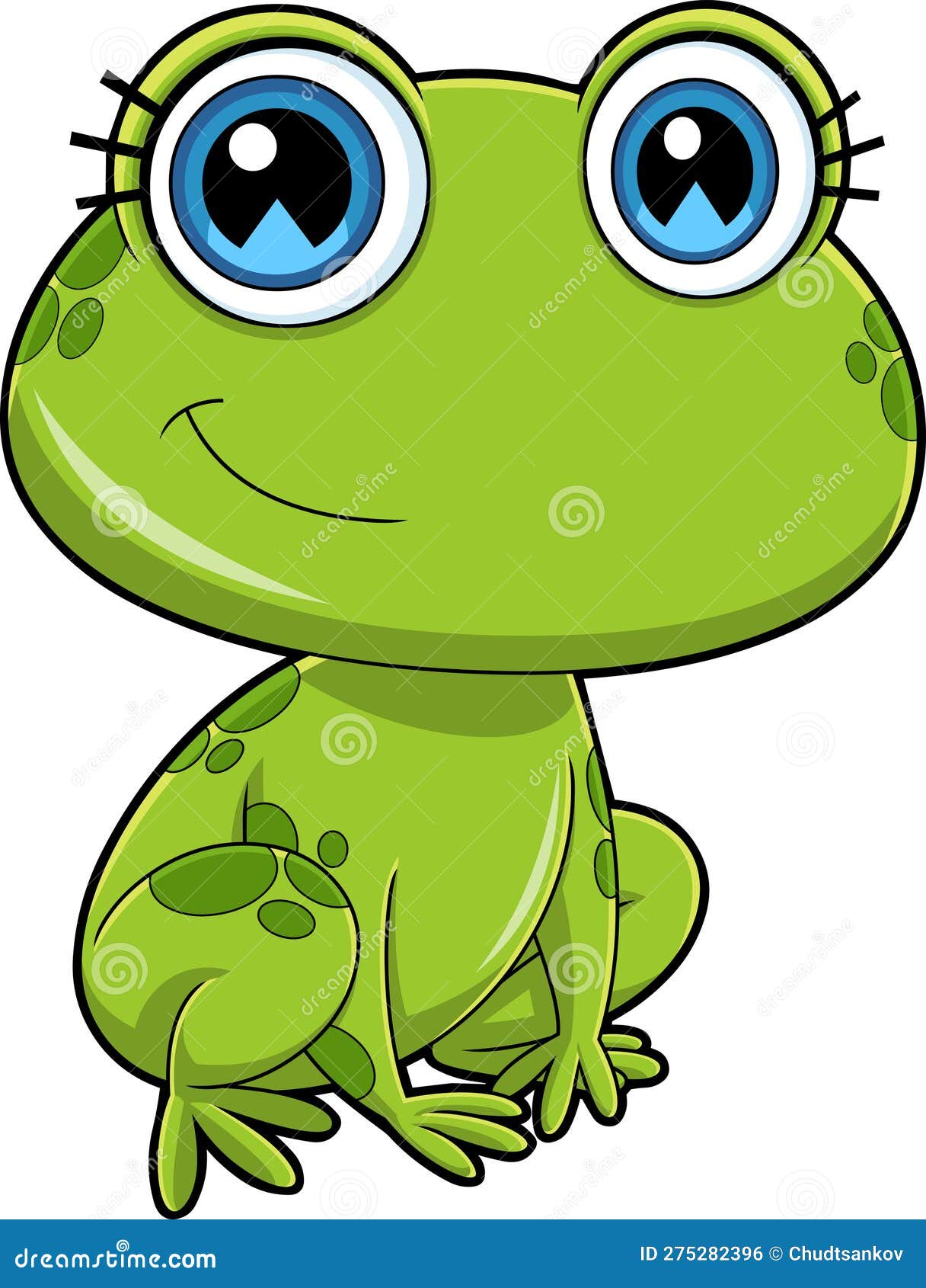 Cute Female Frog Cartoon Character Stock Vector - Illustration of hand ...