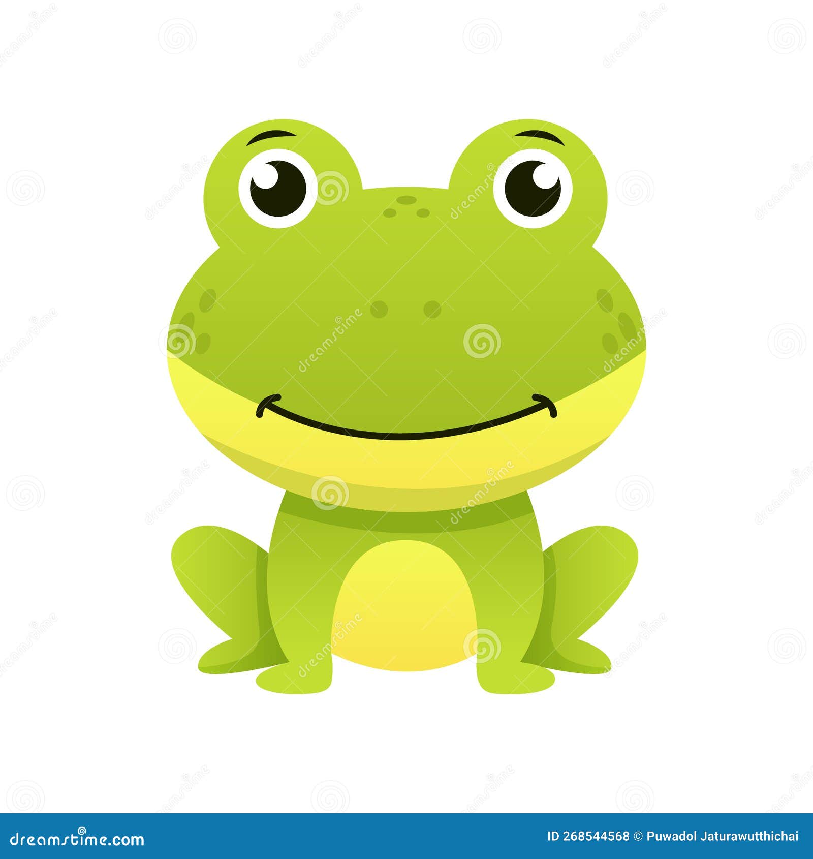 Frog . Cute Isolated Cartoon Vector Stock Vector - Illustration of ...