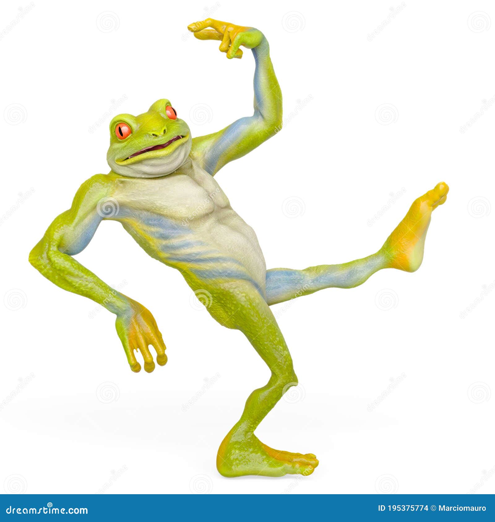 Frog is dancing stock illustration. Illustration of frog - 195375774