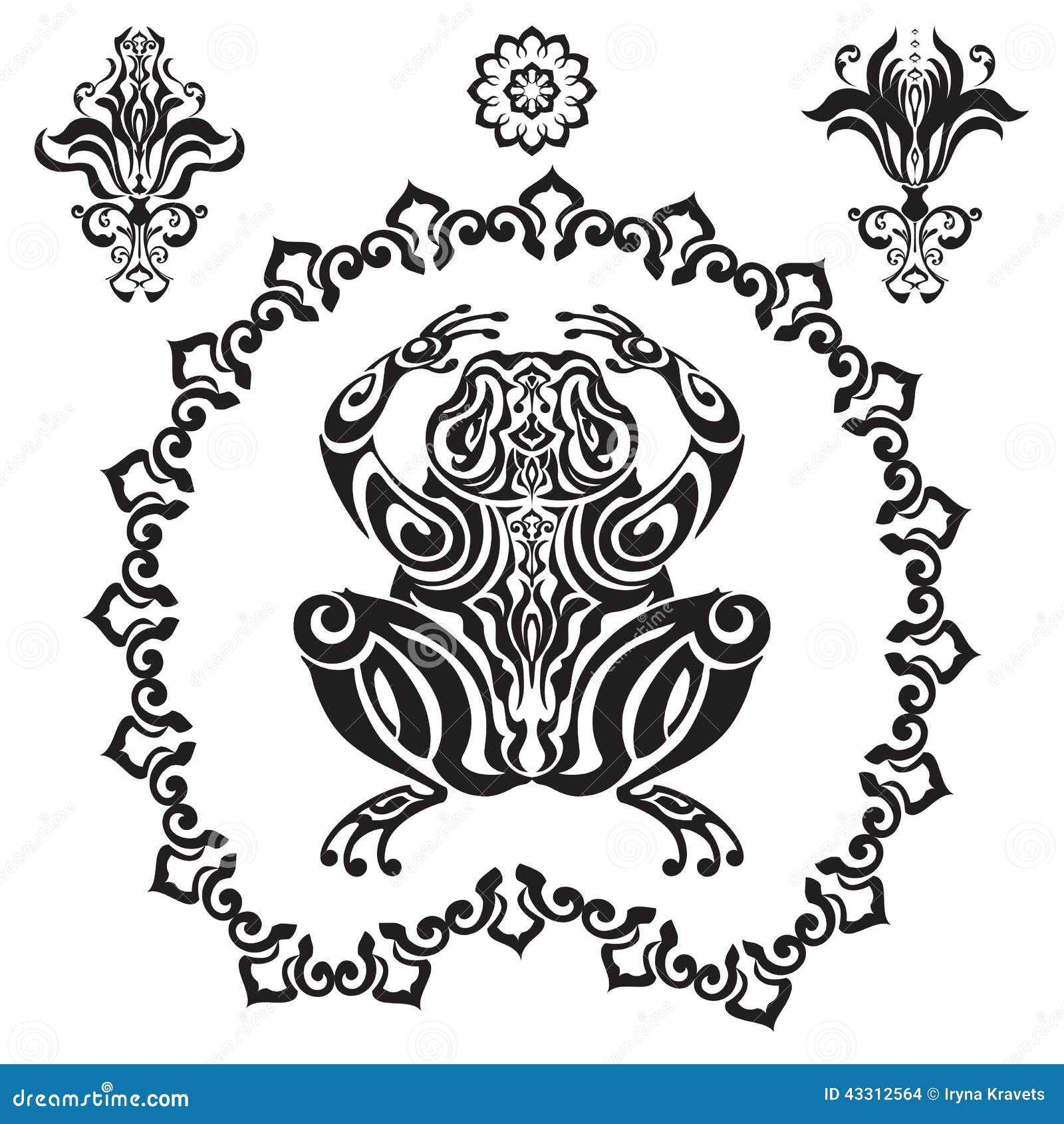 Frog in decorative style stock vector. Illustration of design - 43312564