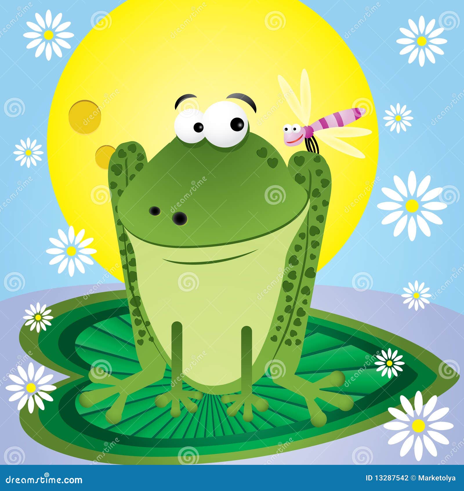 Frog And Dragonfly Vector Illustration | CartoonDealer.com #13287542