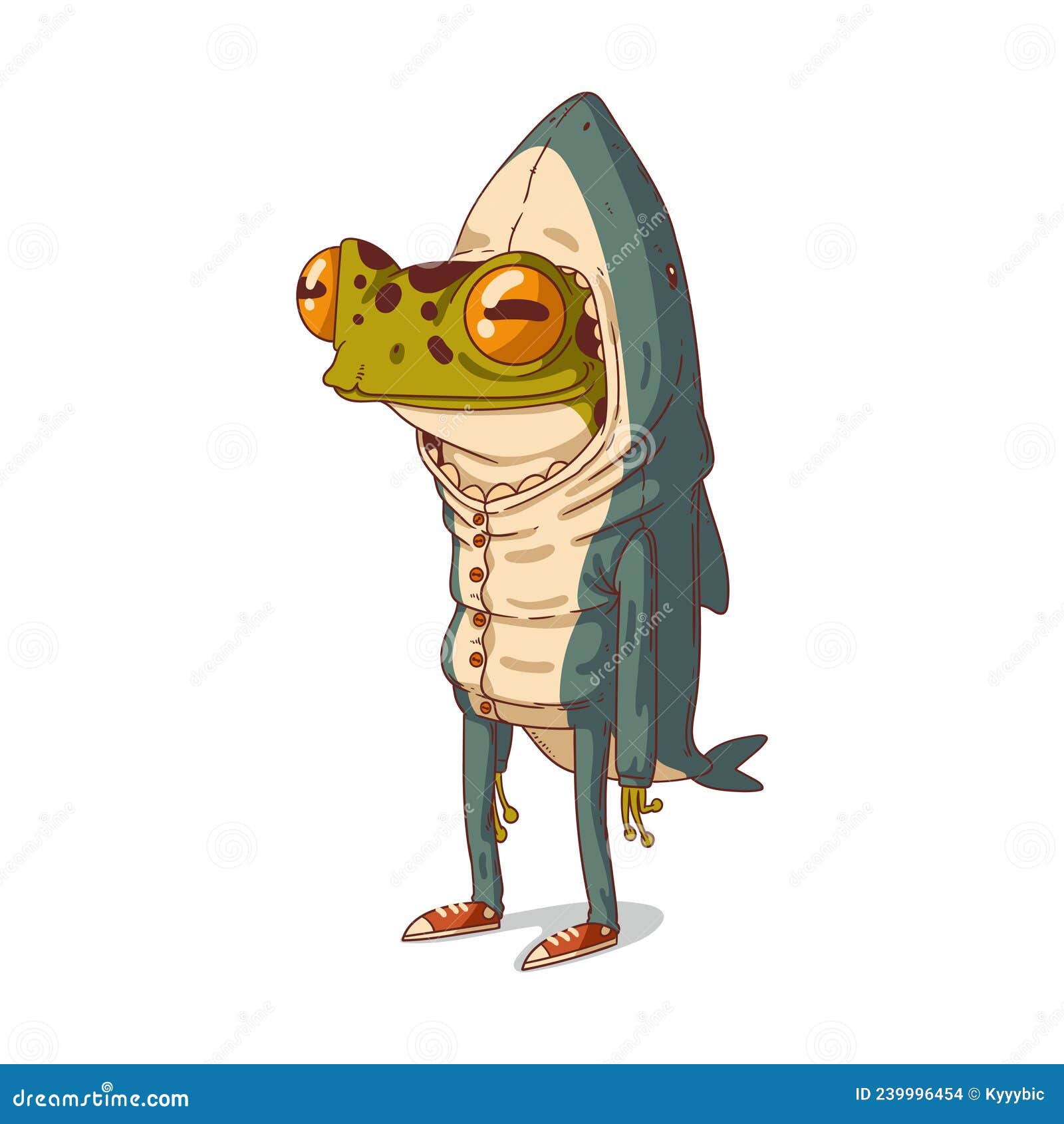 A Frog Dressed As a Shark, Isolated Vector Illustration Stock Vector ...