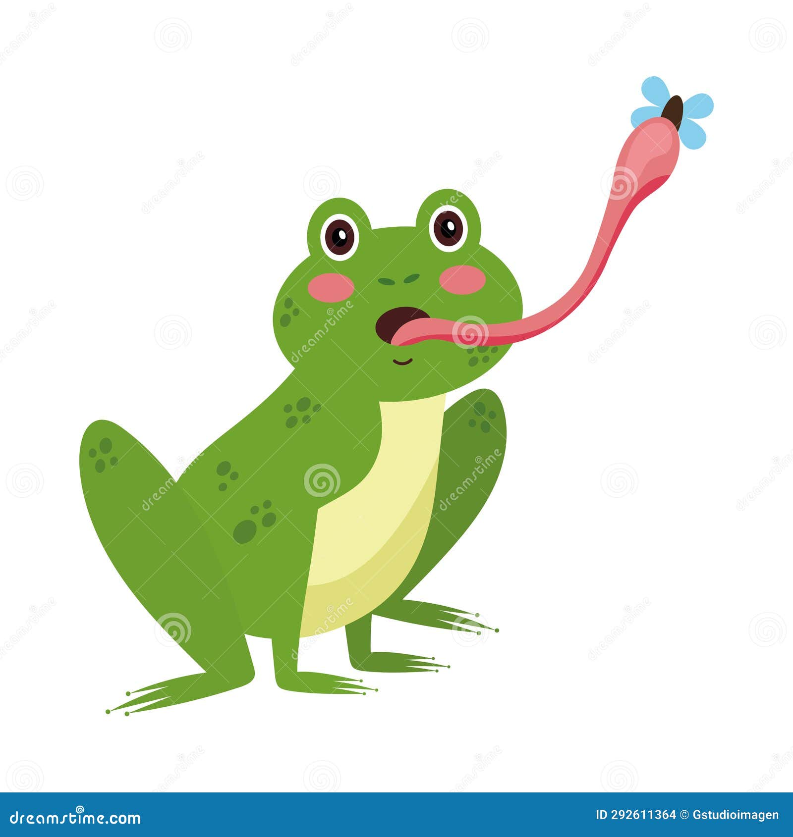 Frog eating fly design stock illustration. Illustration of wildlife ...