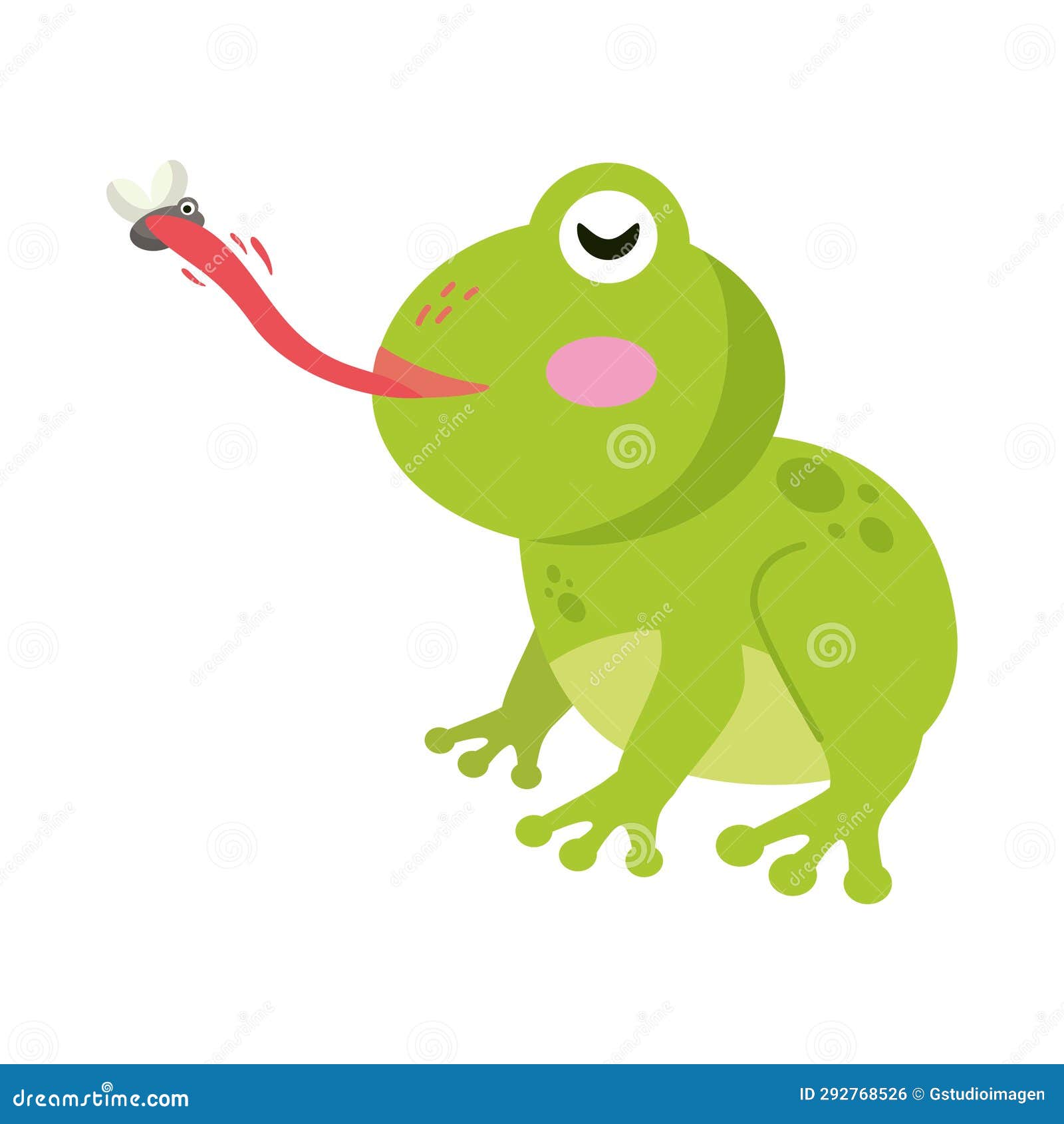 Frog eating fly design stock vector. Illustration of amphibian - 292768526
