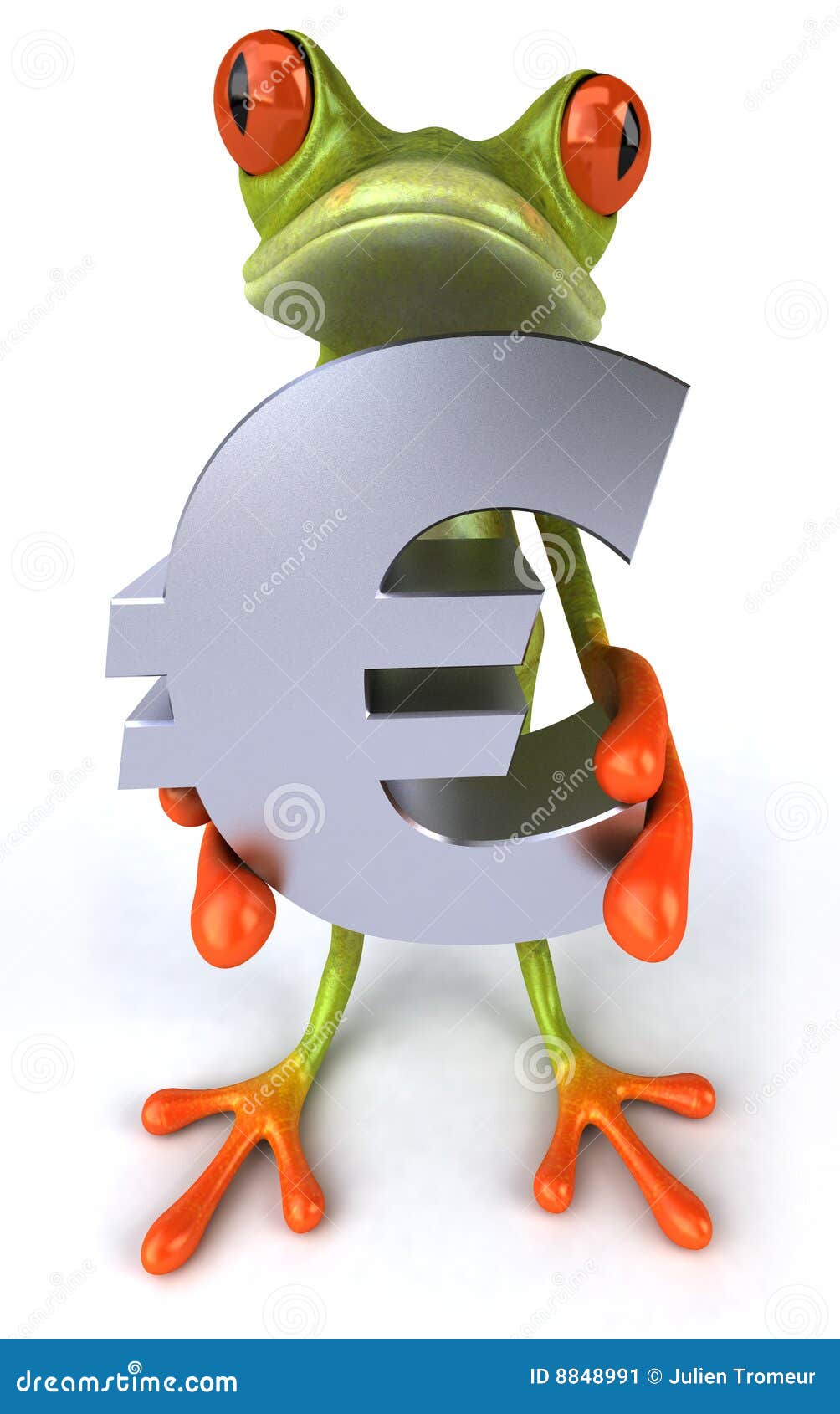 Frog with a euro stock illustration. Illustration of nature - 8848991