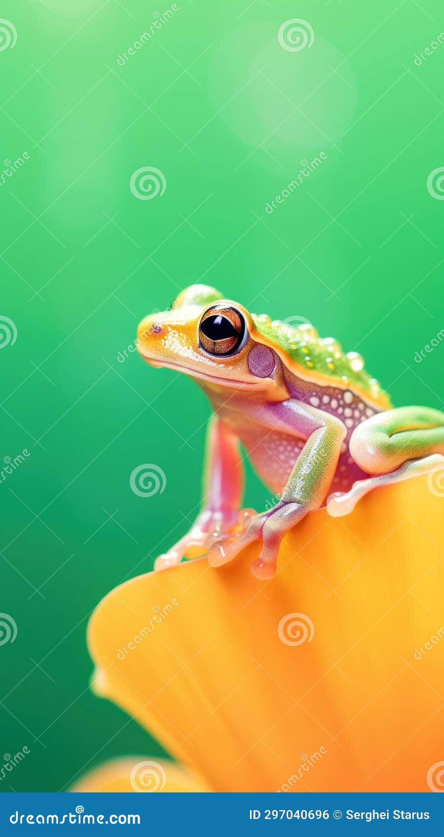 Frog on Flower Iphone Wallpaper, AI Stock Photo - Image of small, blue ...