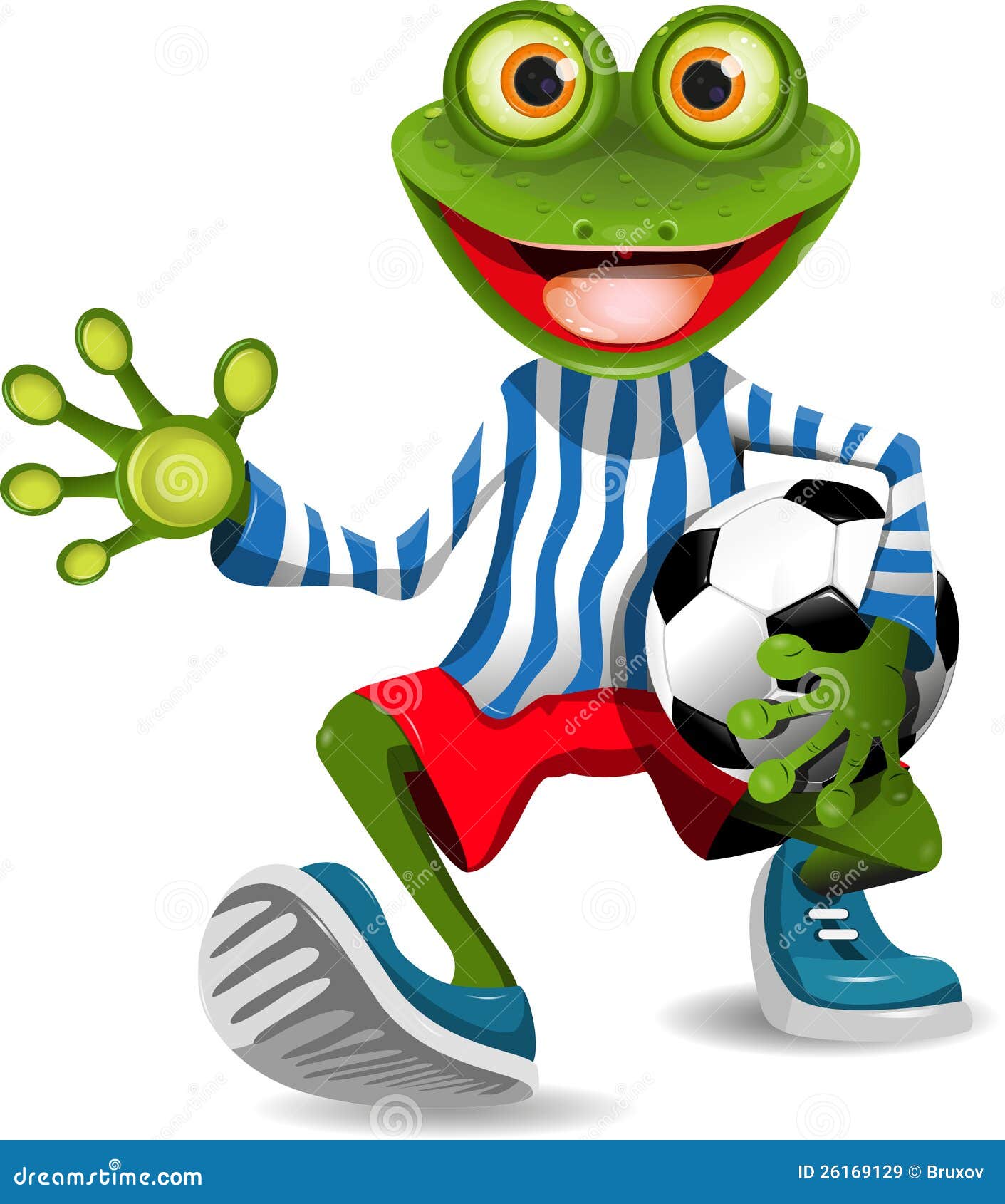 3d Frog And Football Soccer Ball Royalty-Free Cartoon | CartoonDealer ...