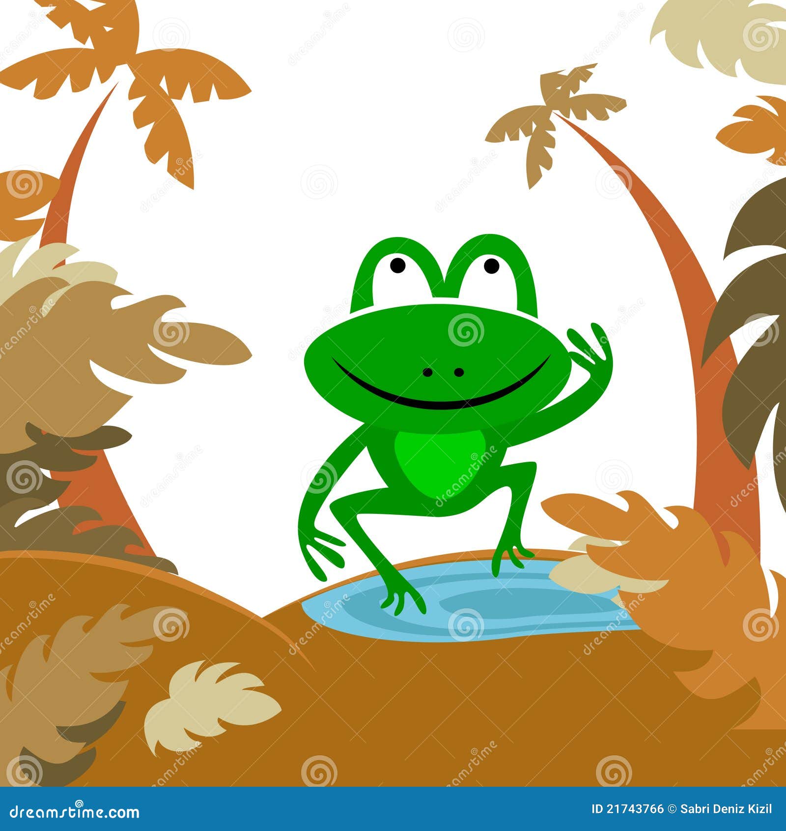 Frog in forest stock vector. Illustration of frog, nature - 21743766