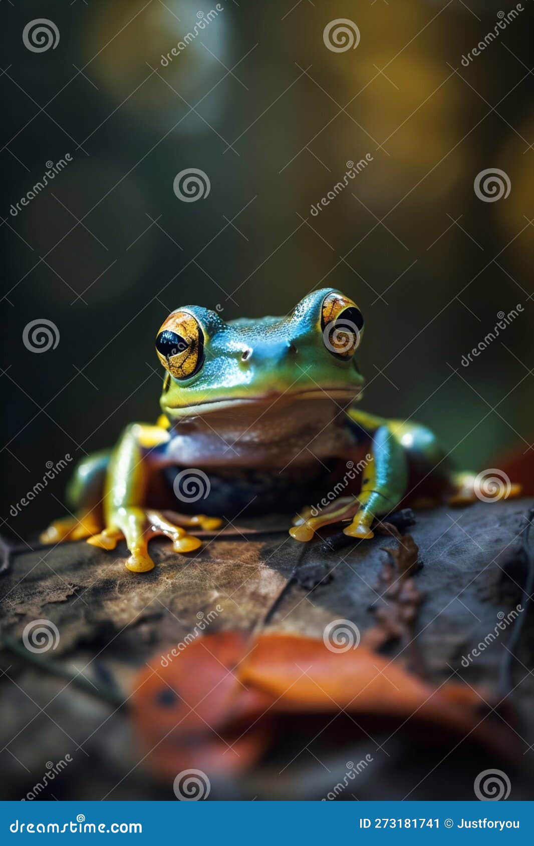 Frog in the Forest Closeup. Generative AI Stock Illustration ...