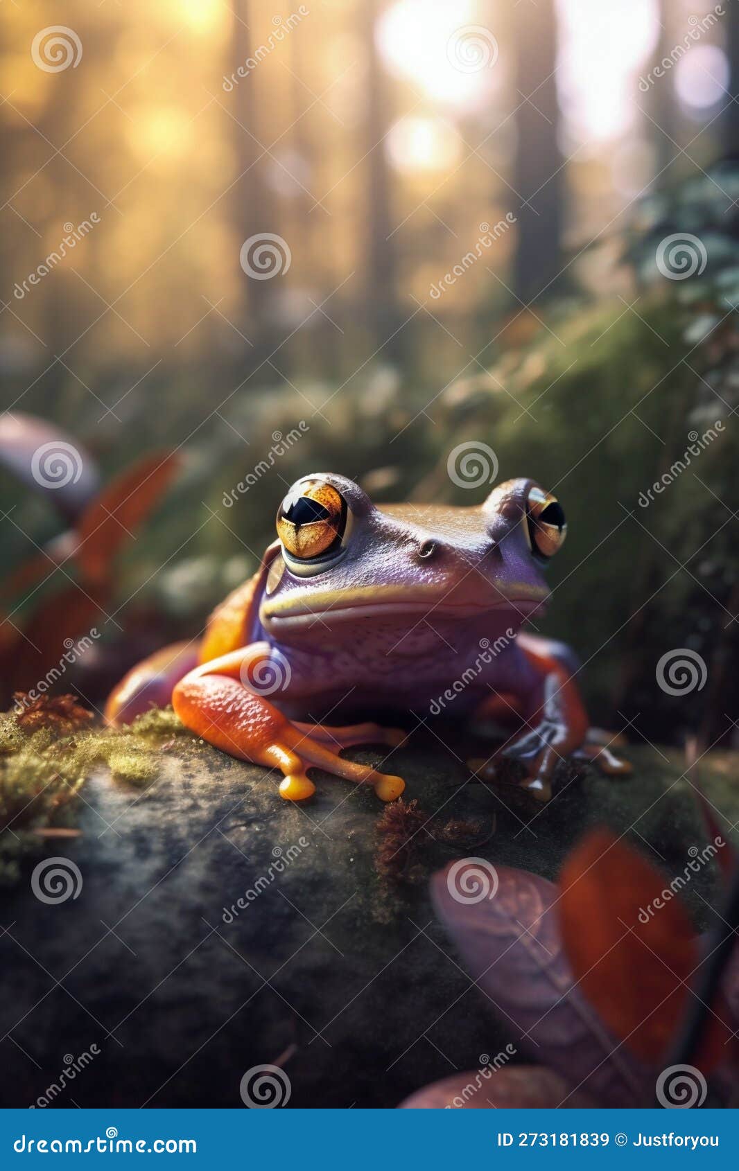 Frog in the Forest Closeup. Generative AI Stock Illustration ...