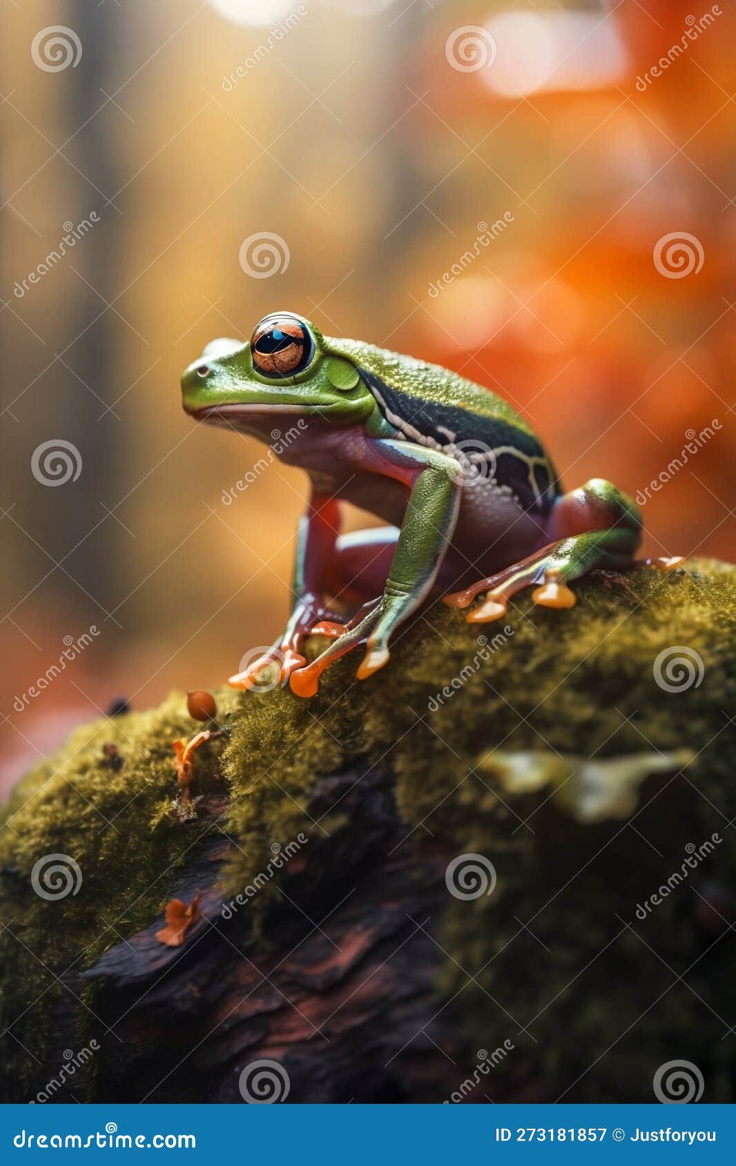 Frog in the Forest Closeup. Generative AI Stock Illustration ...