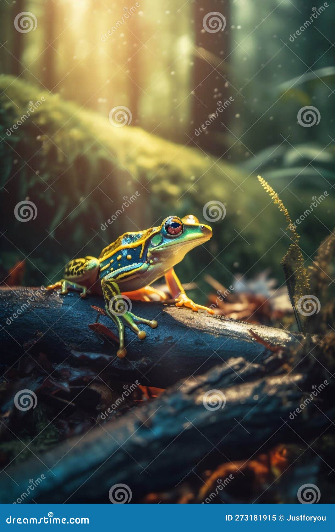 Frog in the Forest Closeup. Generative AI Stock Illustration ...
