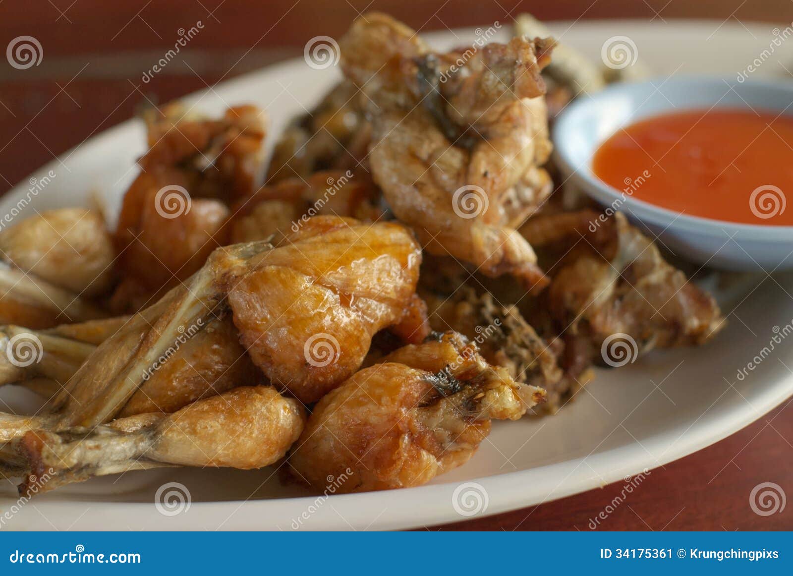 Frog fried with sauce stock image. Image of chinese, food - 34175361