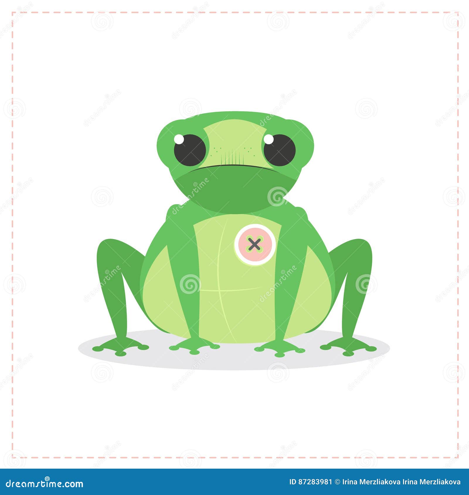 Frog, Funny Plush Toy Vector Cartoon Stock Vector - Illustration of ...